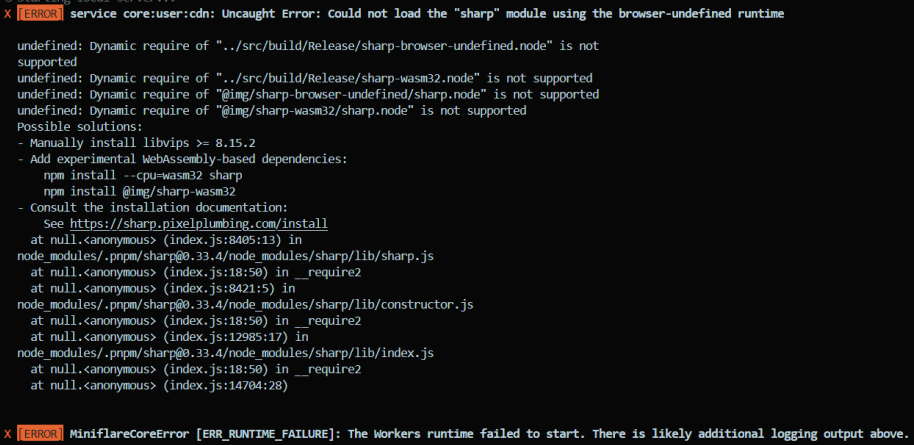 did anyone used sharp with hono js wrangler using node js environment - Cloudflare Developers