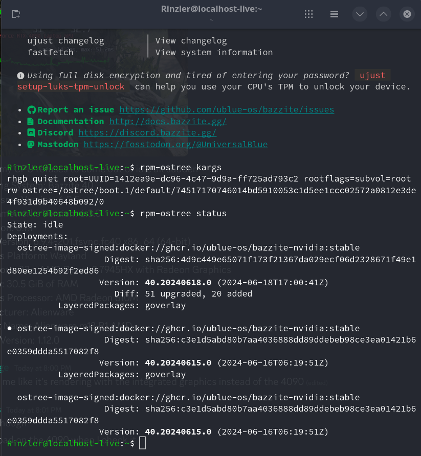 `rpm-ostree kargs` - Universal Blue