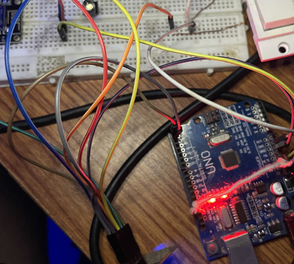 in that picture VCC (3.3V), the yellow cable on the right, first goes ...