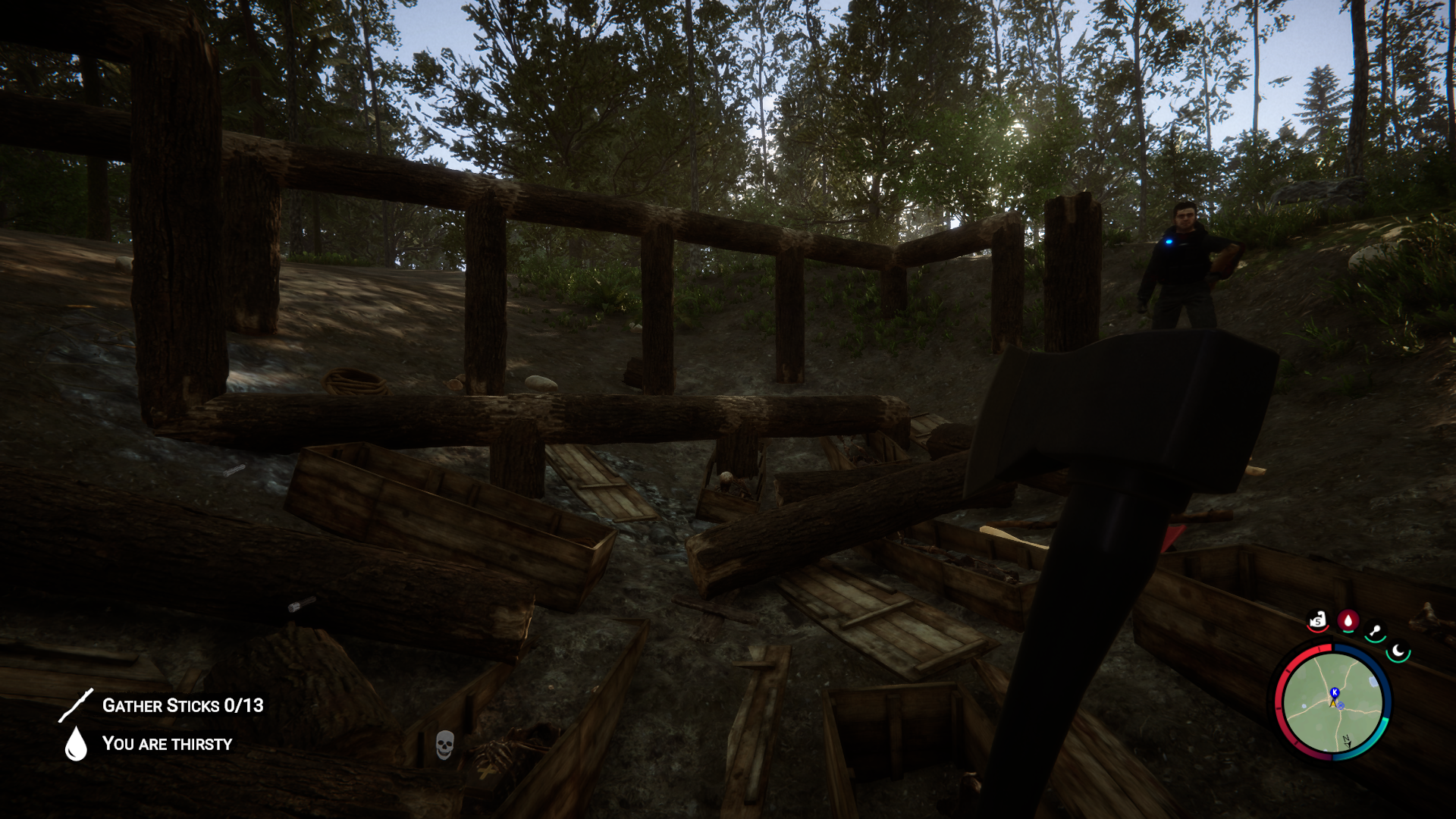 blue full logs and green 1/4 - Sons Of | The Forest