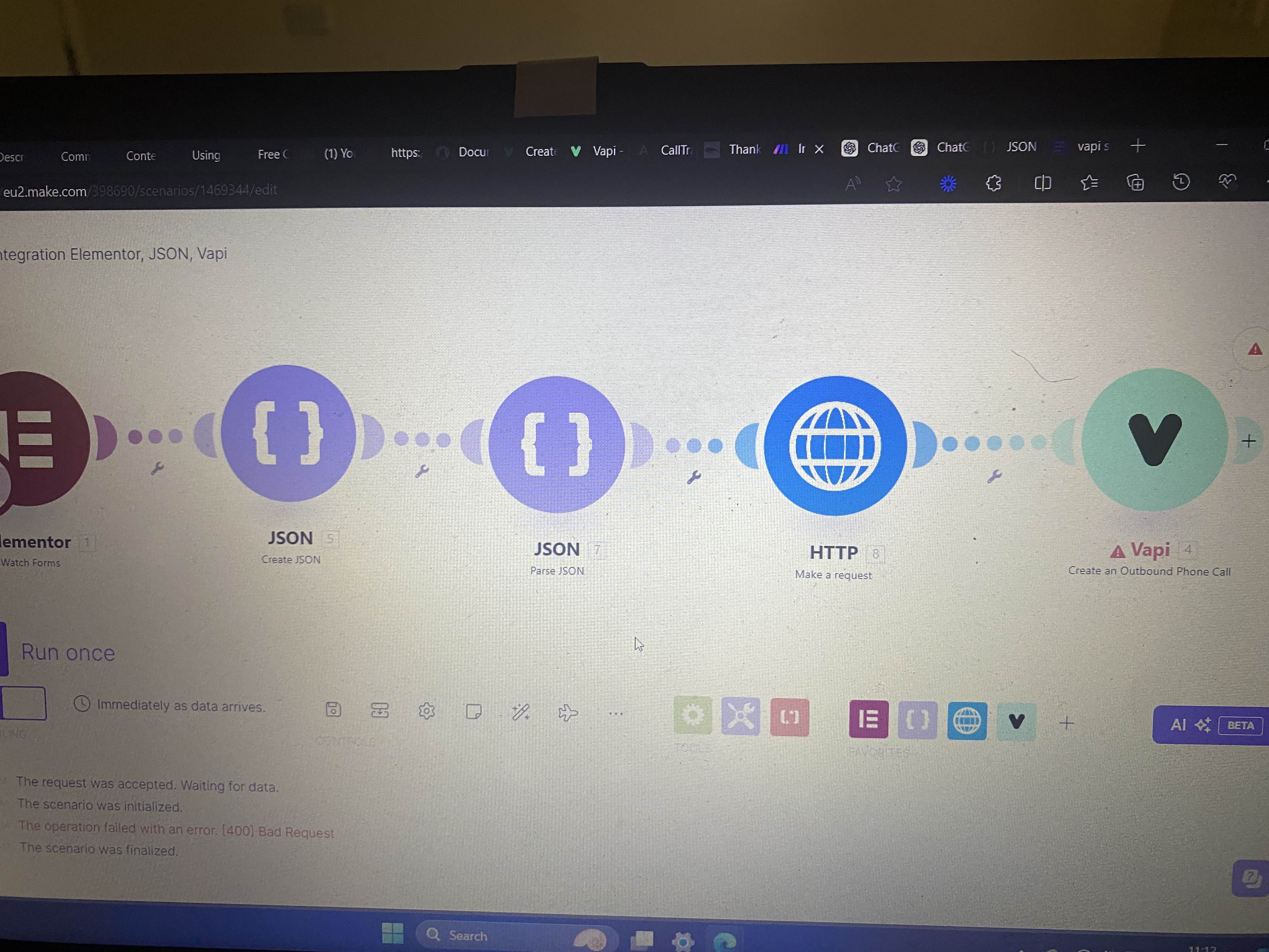 400 bad request - VAPI