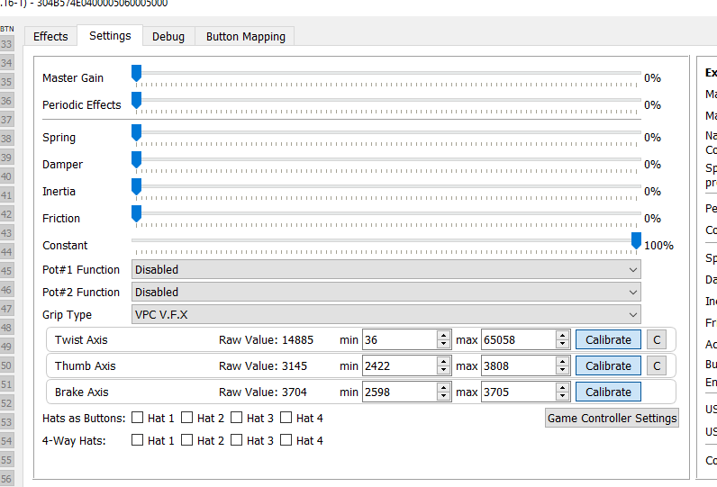 now, if i click " axis invert " it works fine - VPforce Controls