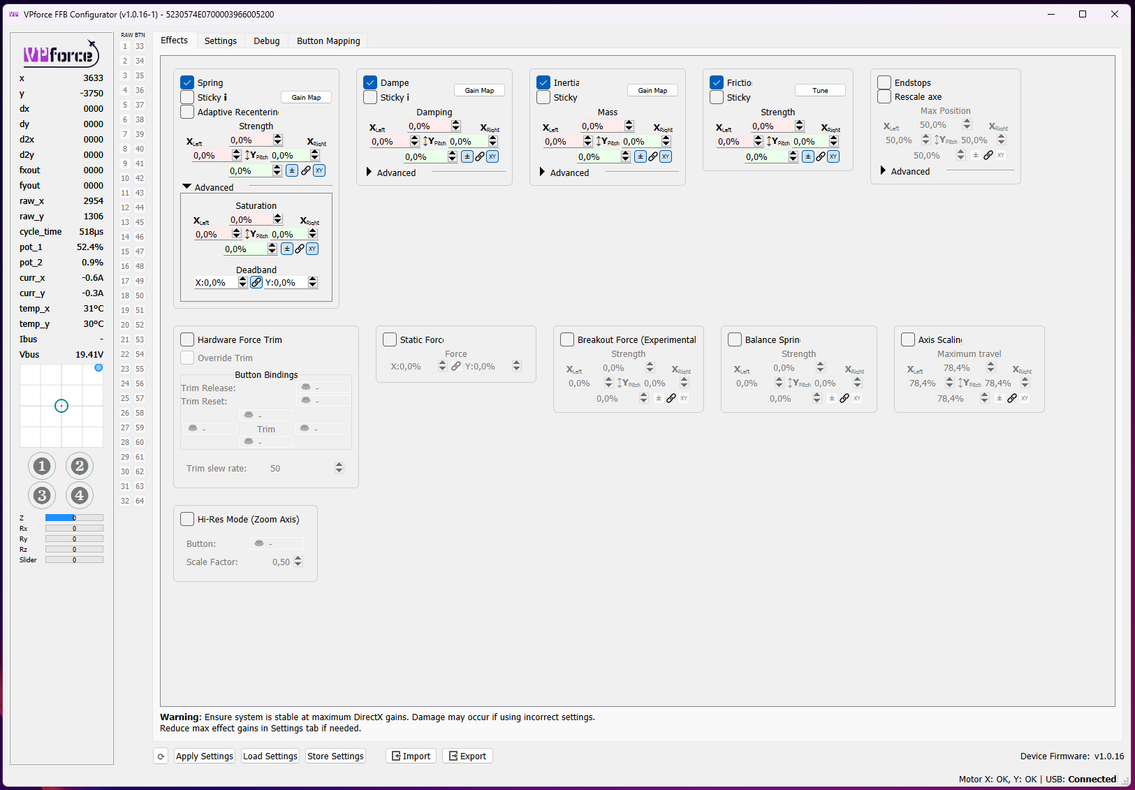 But i cannot adjust the 15% of master spring gain when adaptive ...