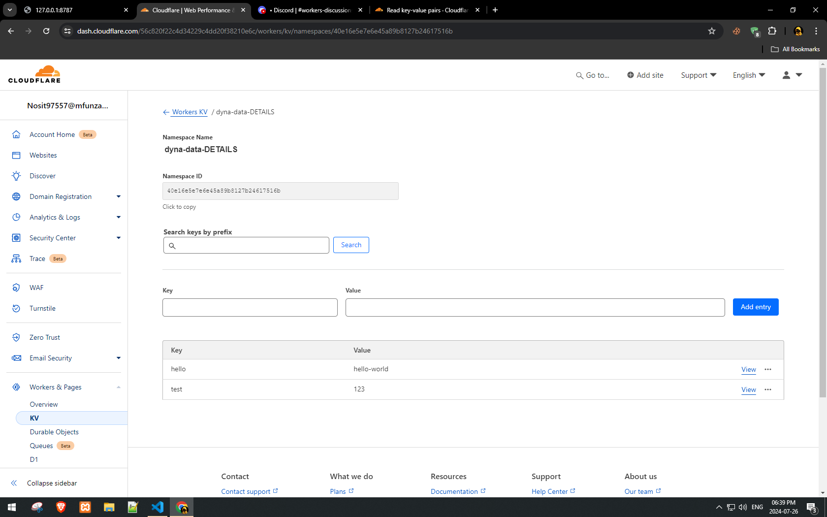 can anyone tell me, how to get key's value from kv namespace in workers?? - Cloudflare Developers