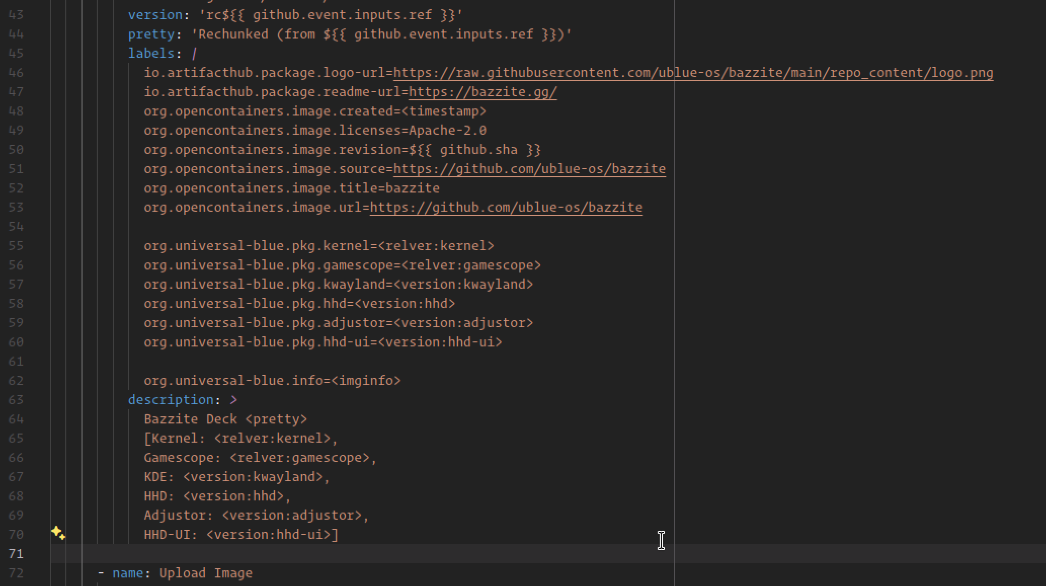 tags for major components + a json file in a string tag with all package versions - Universal Blue