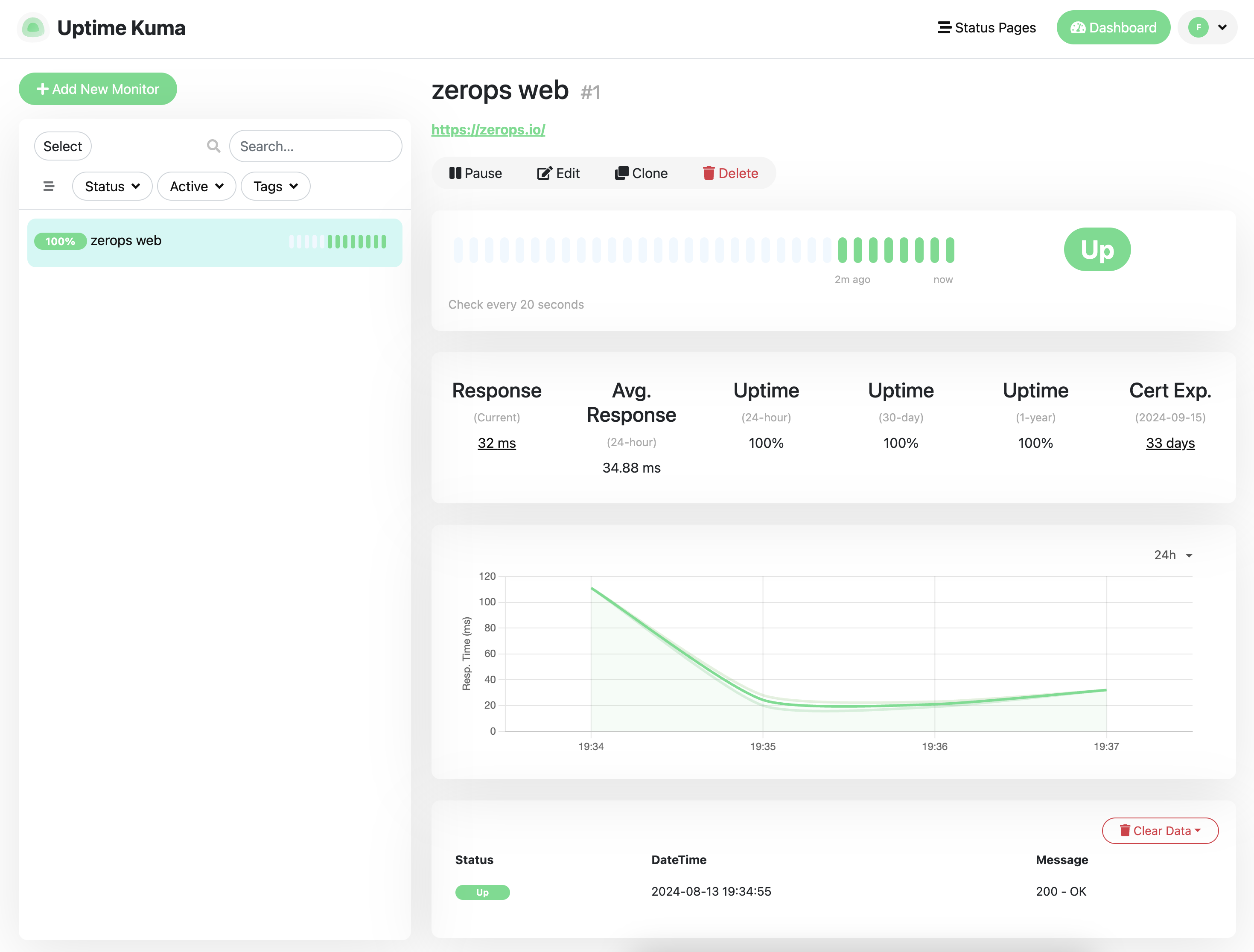 Uptime Kuma - Zerops