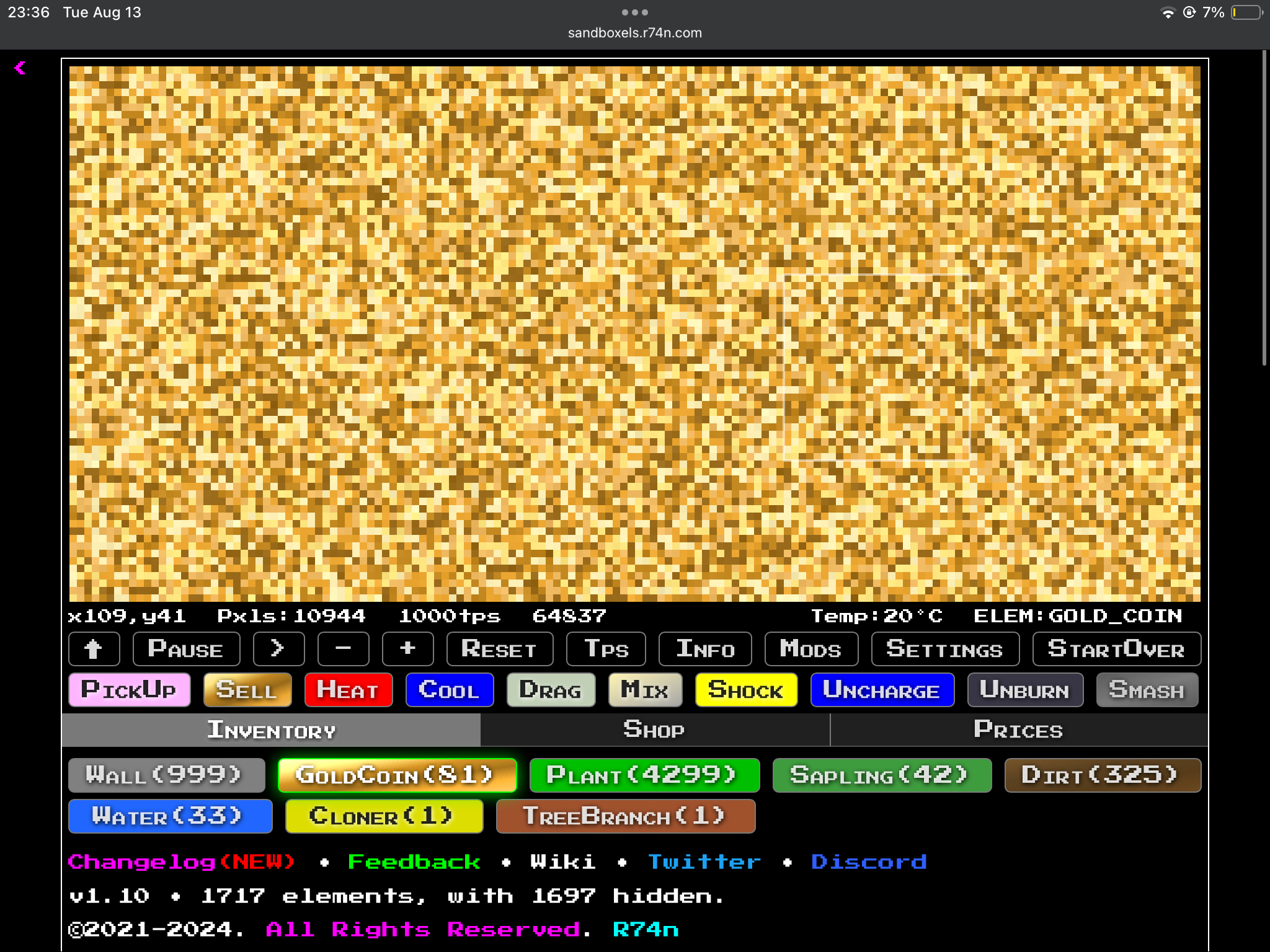i farmed this out of tree branches - 🚨 R74n / Sandboxels