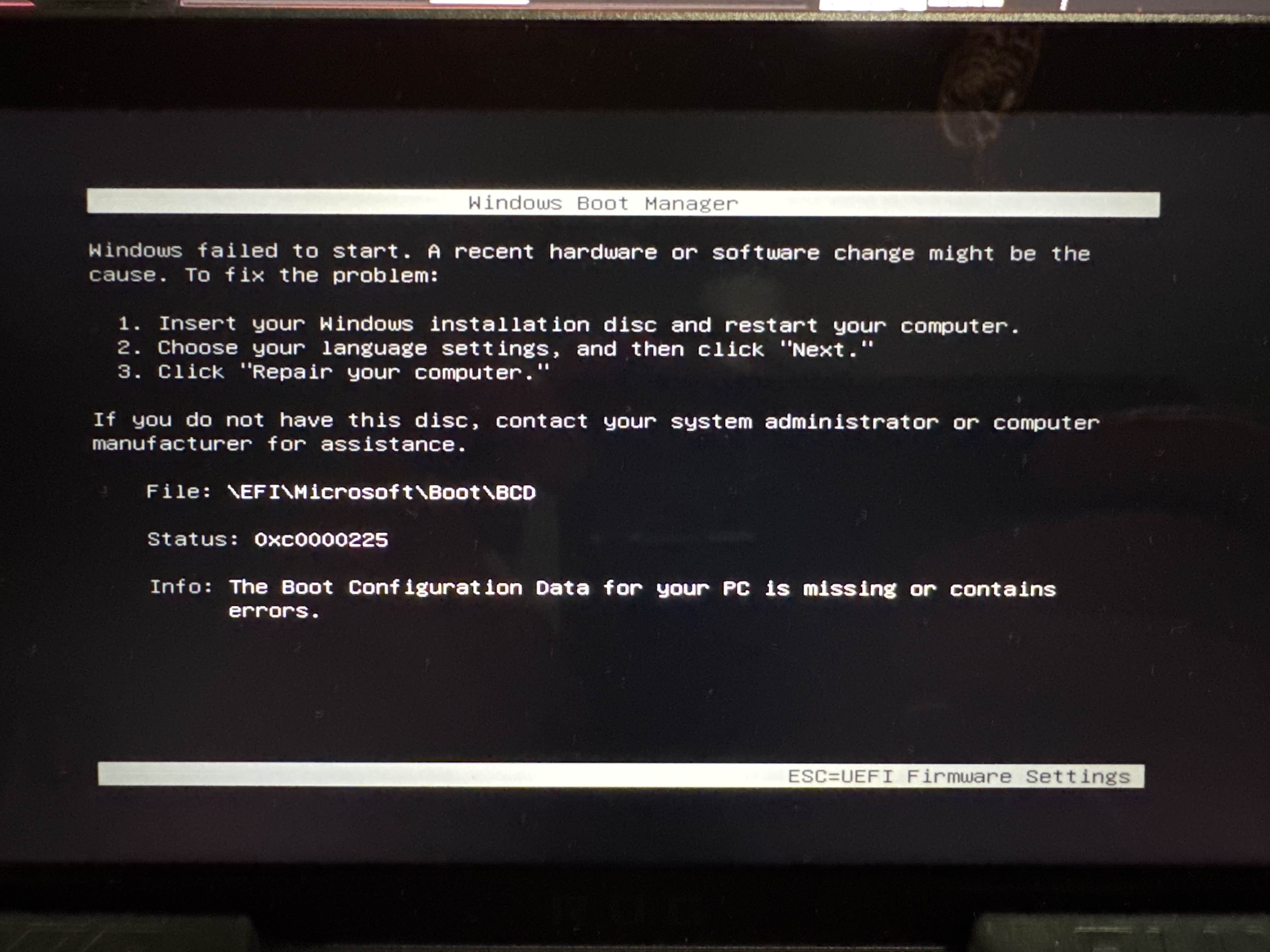 Now it won’t let me boot into windows. I’ll do a cloud recovery via ...