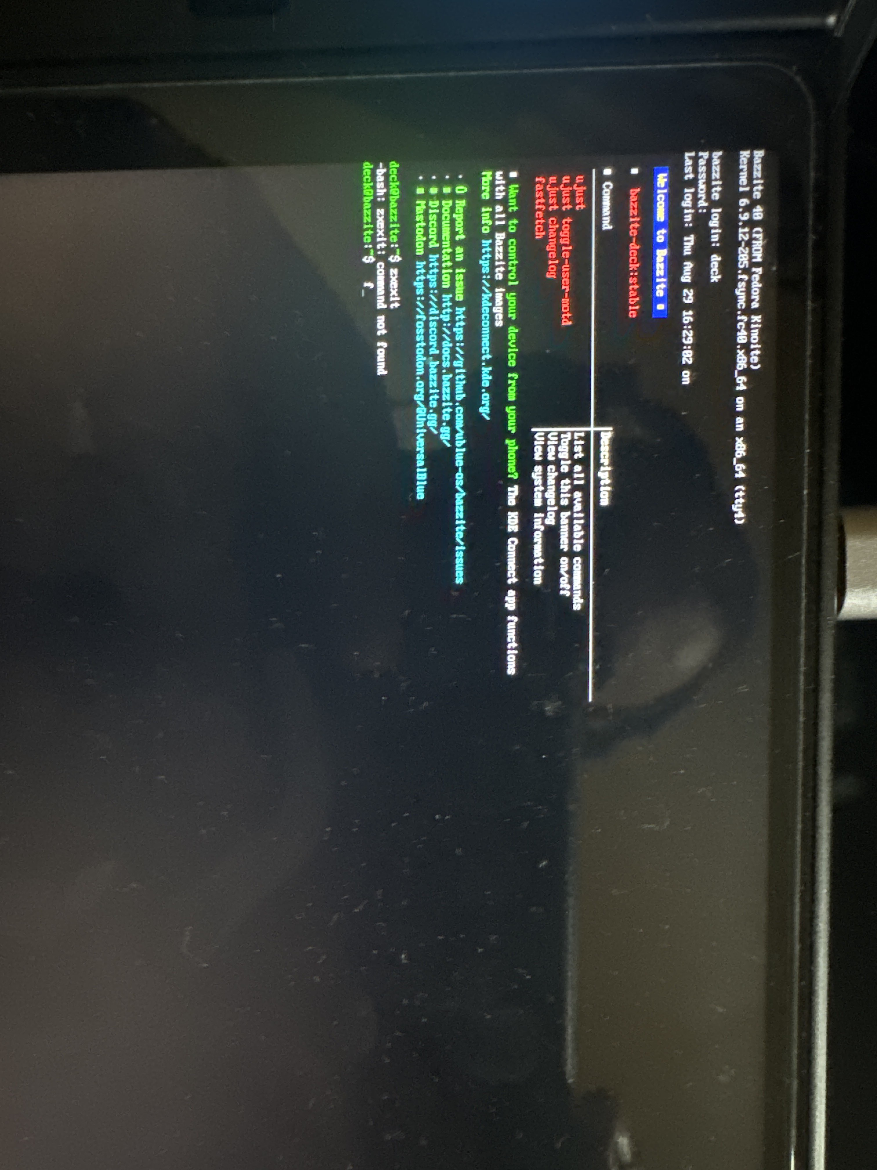Pressed alt f5 while the system was open, how to exit the terminal ...