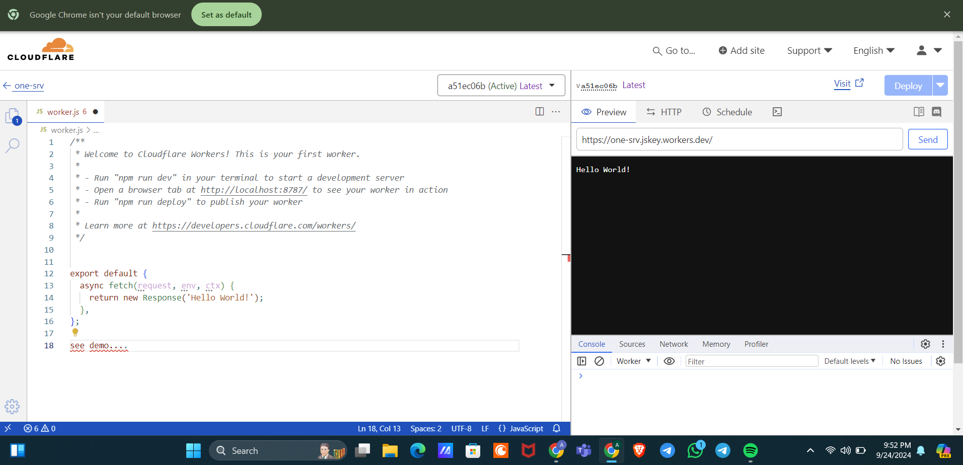 to have several service bindings to other workers in one worker, what's the correct way of ...