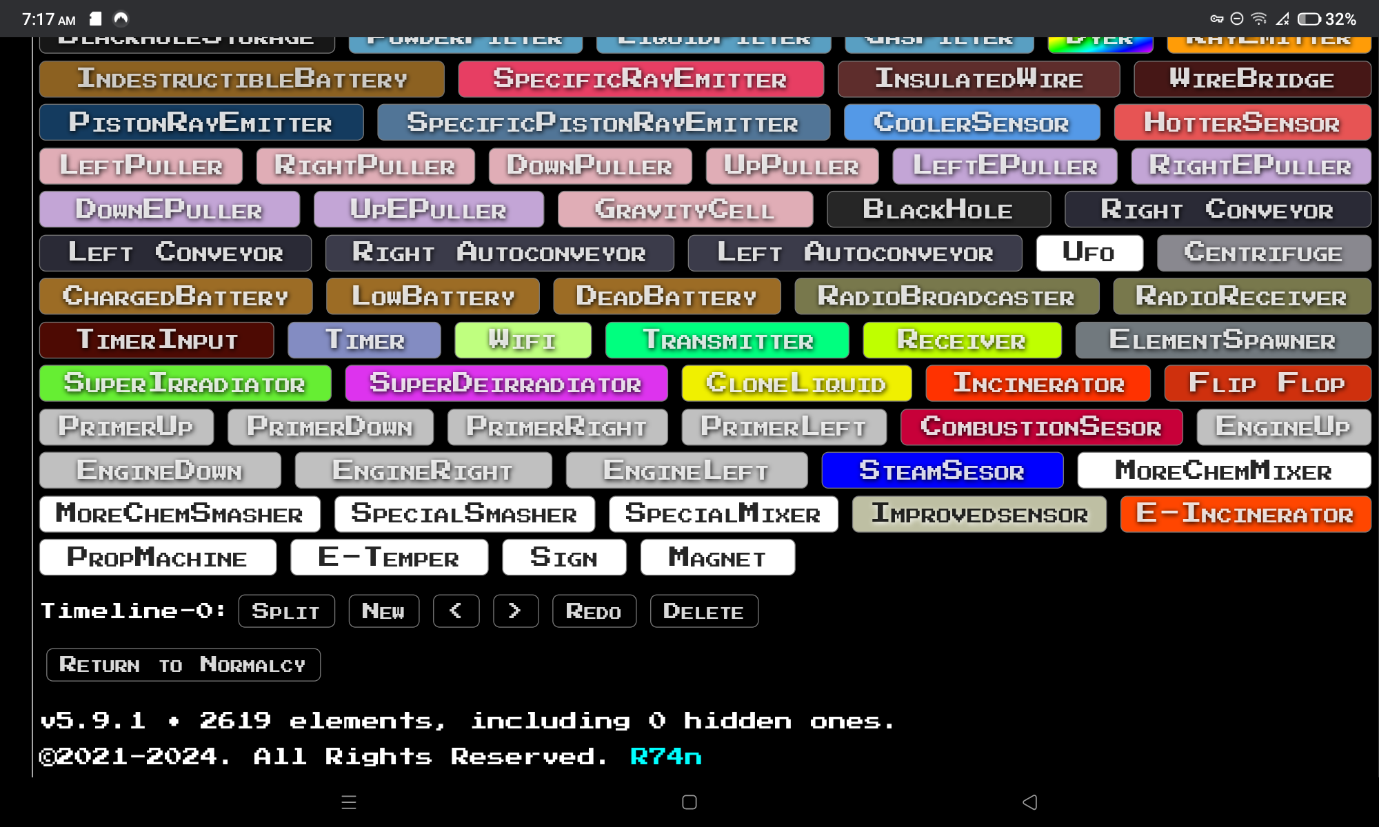 There are already car engine parts - 🚨 R74n / Sandboxels