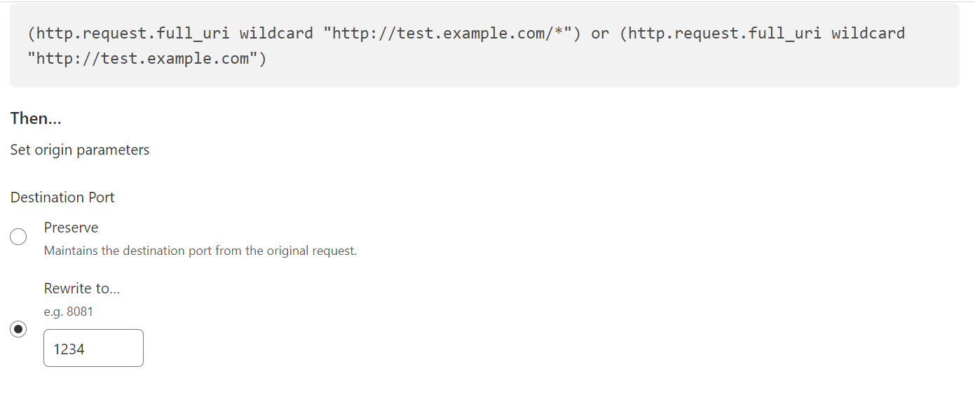 Origin Rules: https://developers.cloudflare.com/rules/origin-rules/create-dashboard/ can do ...