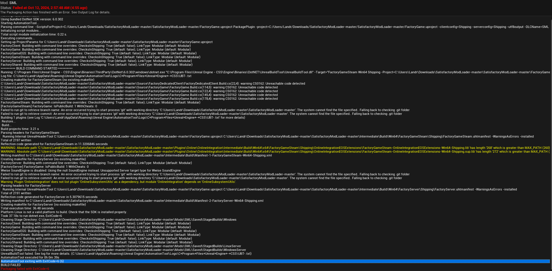 Any help? the docs have nothing on this and this is my first mod. This happened while packaging ...