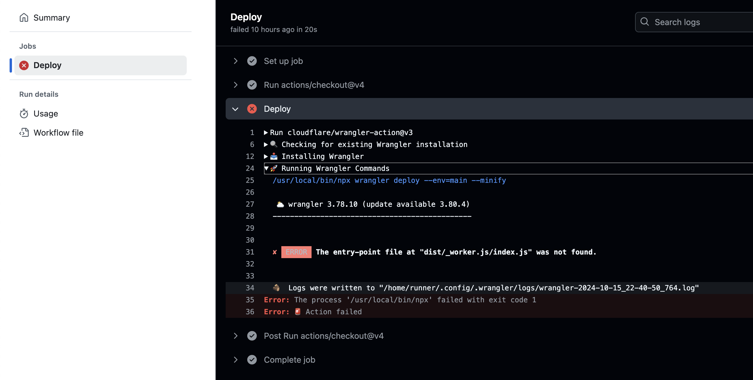 nope, the ci pipline is failing with this error - Cloudflare Developers