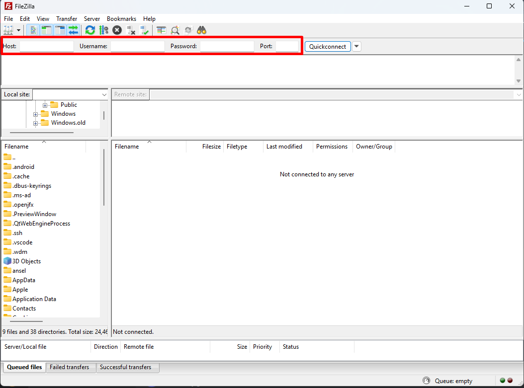 this is FileZilla - Pterodactyl Installation Script