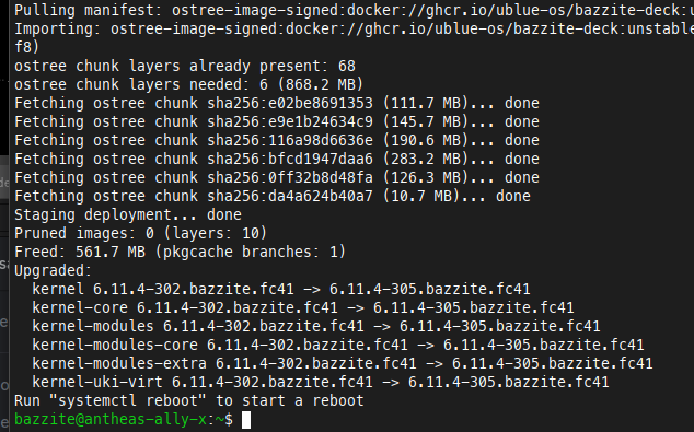 rpm -qa | grep bootc bootc-0.1.16-1.fc41.x86_64 ``` - Universal Blue
