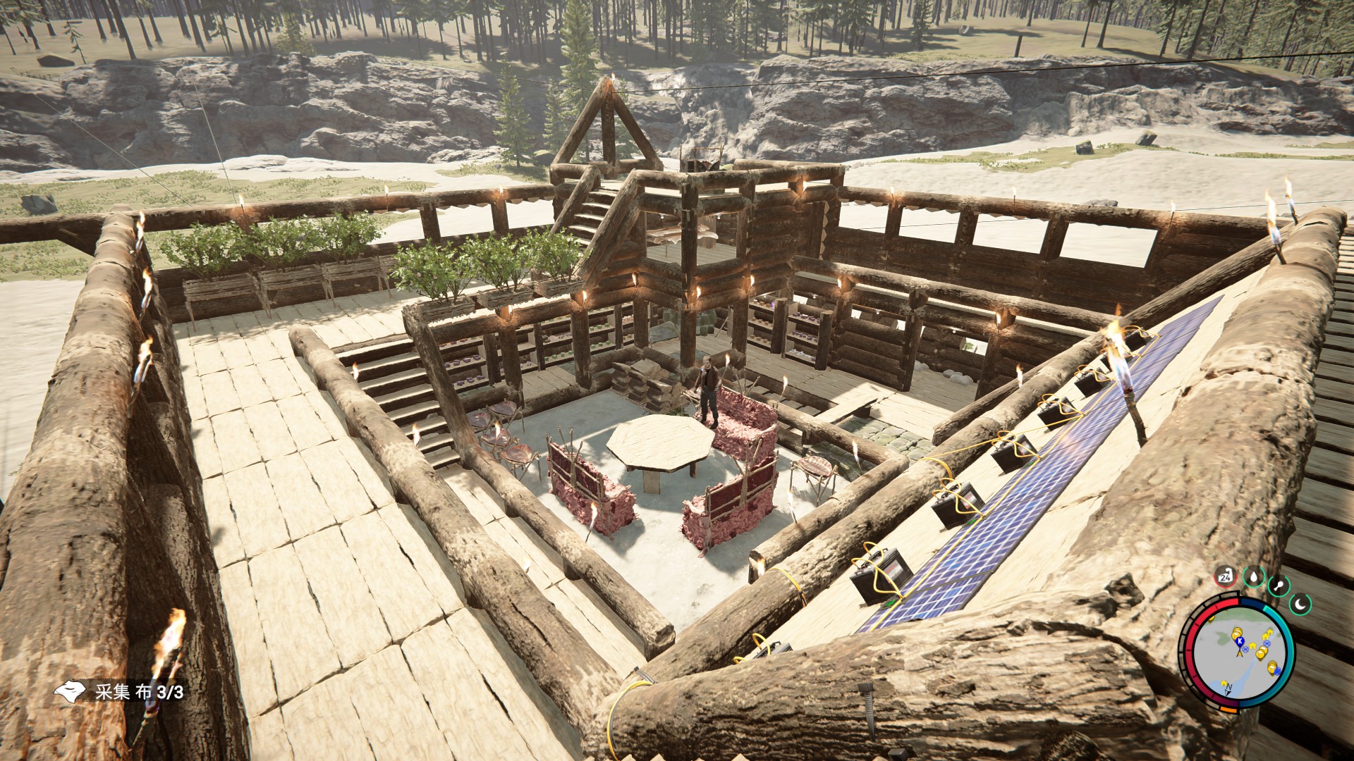 best you can get without struts is 3 sections without a single pilar ...