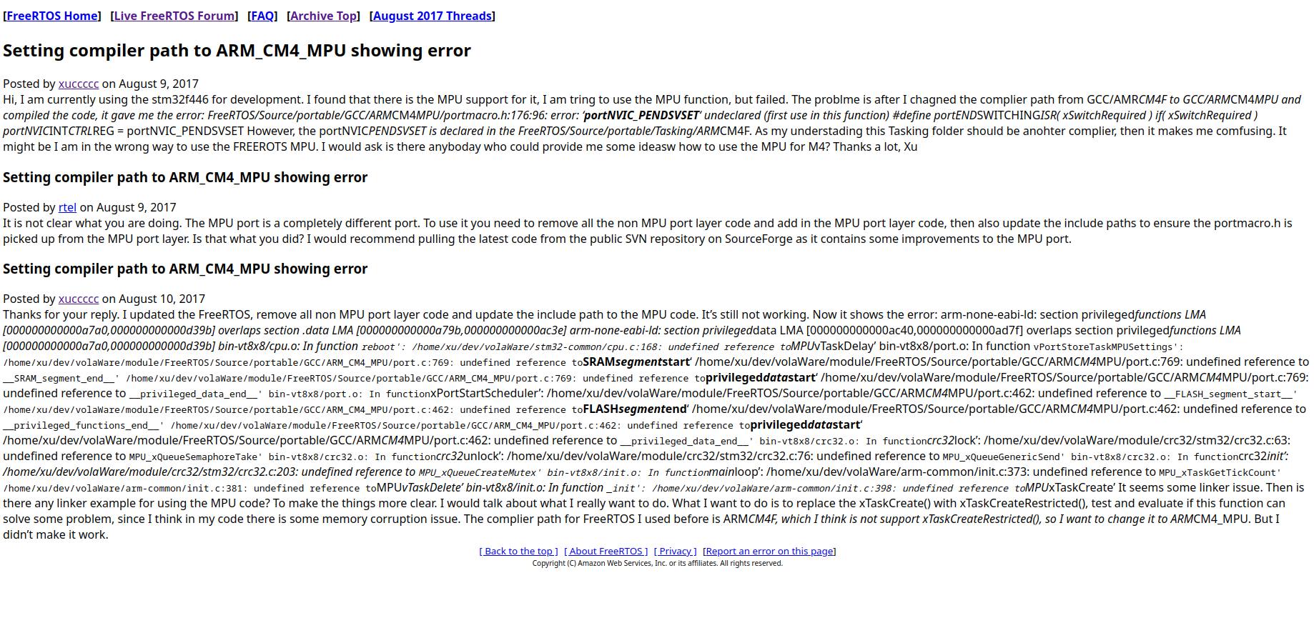 my MCU has MPU so I am trying to use one with the mpu - DevHeads IoT Integration Server