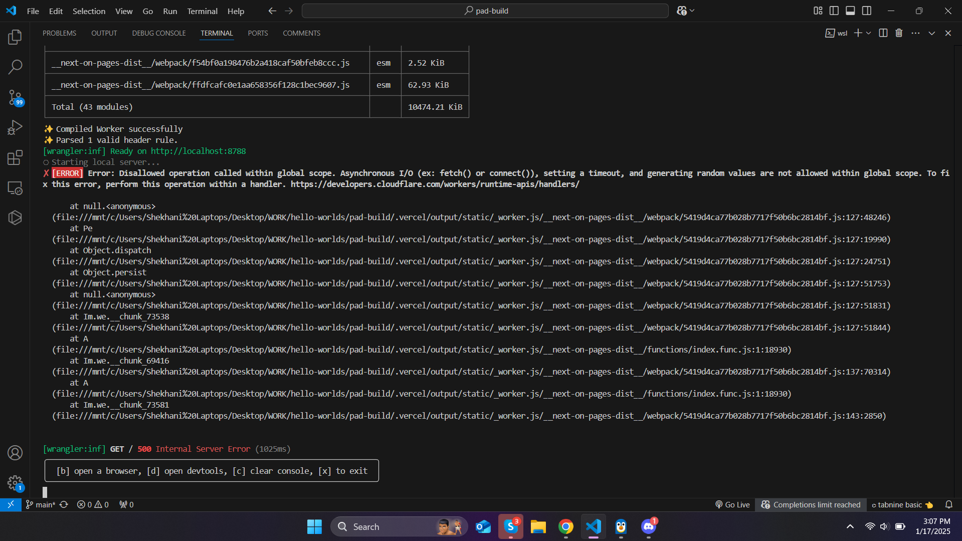 I created a route to generate several static pages from the "domain" parameter, so I used ...