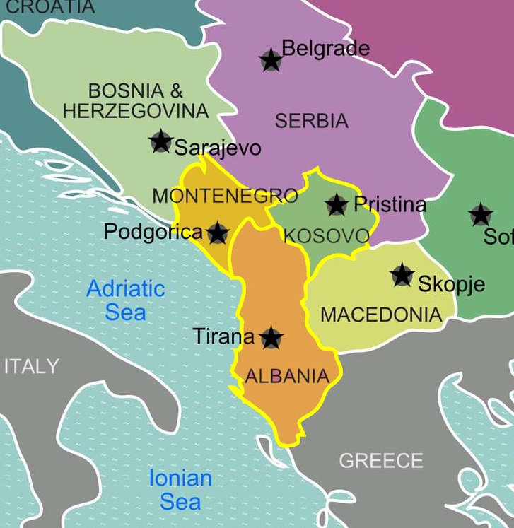 Kosovo, Montenegro, and Albania together make a certain shape - 🚨 R74n ...