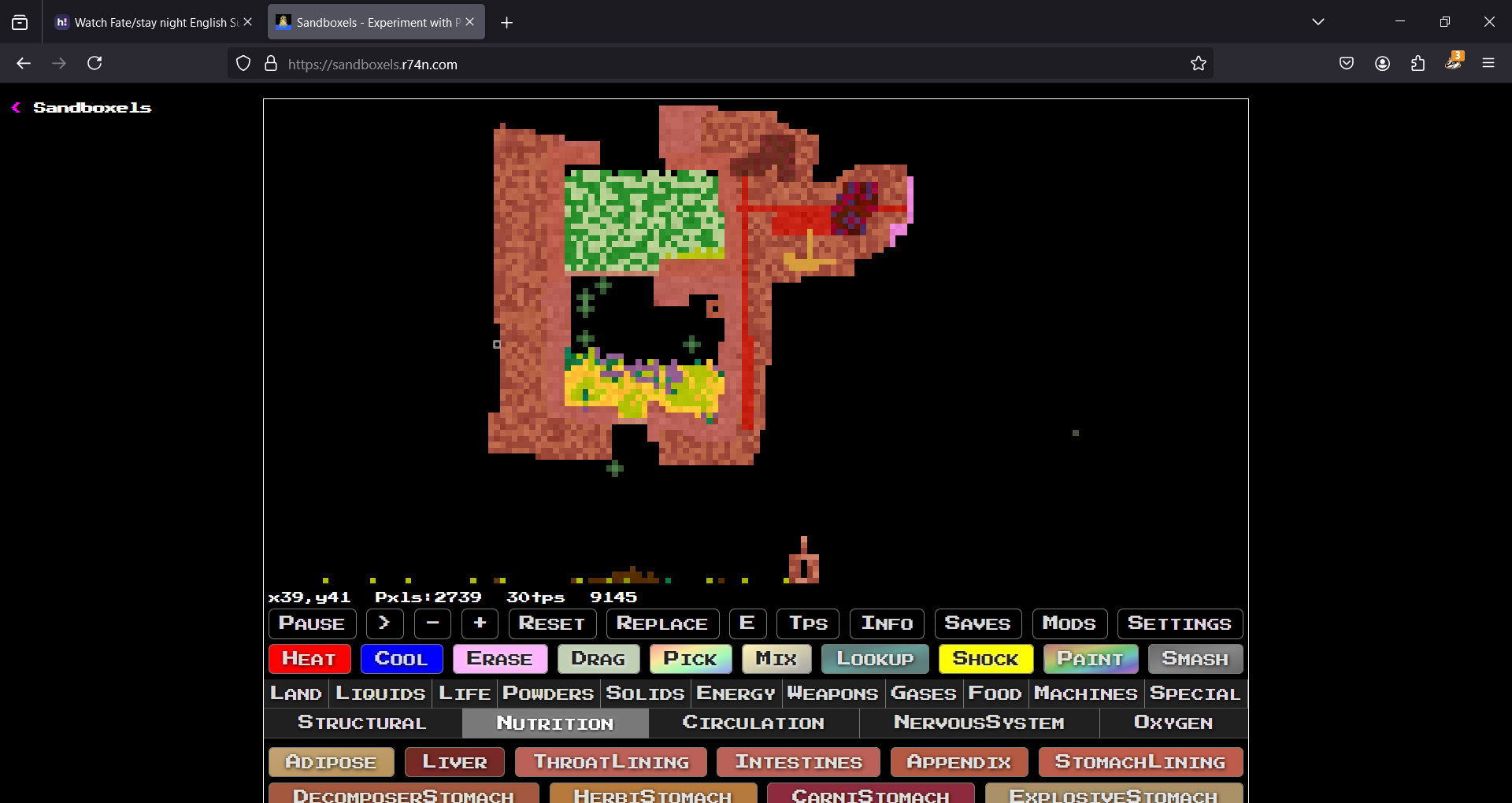 my organism can poop now guys - 🚨 R74n / Sandboxels