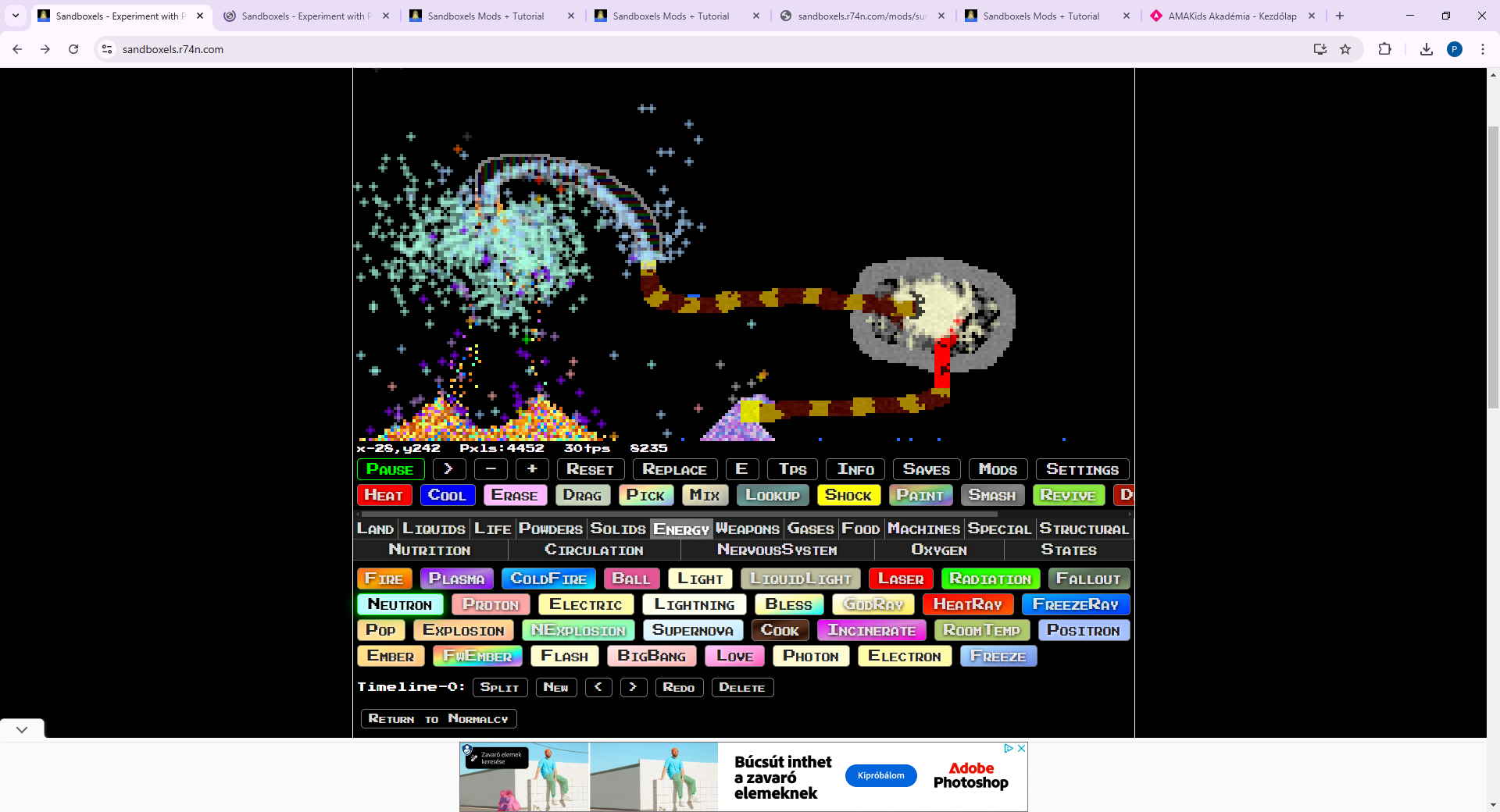 I'm trying to make a geiger counter bit it's not working😔😔 - 🚨 R74n / Sandboxels