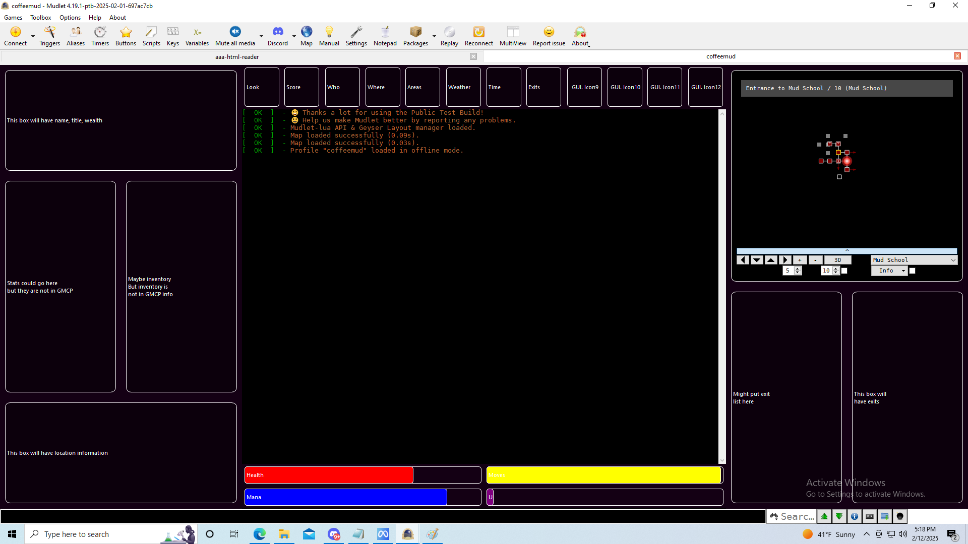 Mudlet GUI and stuff - Mudlet