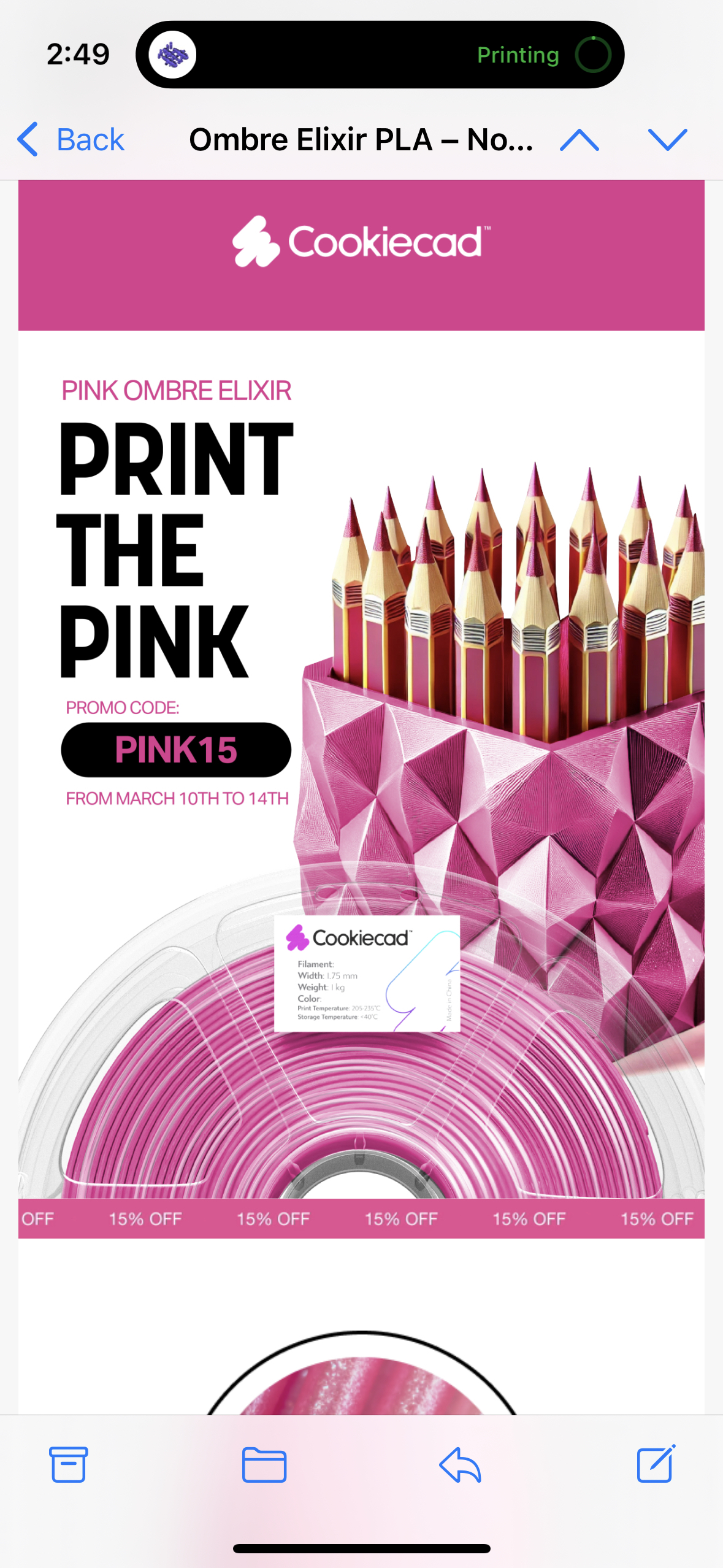 For some reason the funfetti clogs my X1C if I use a .4 nozzle but it’s ...