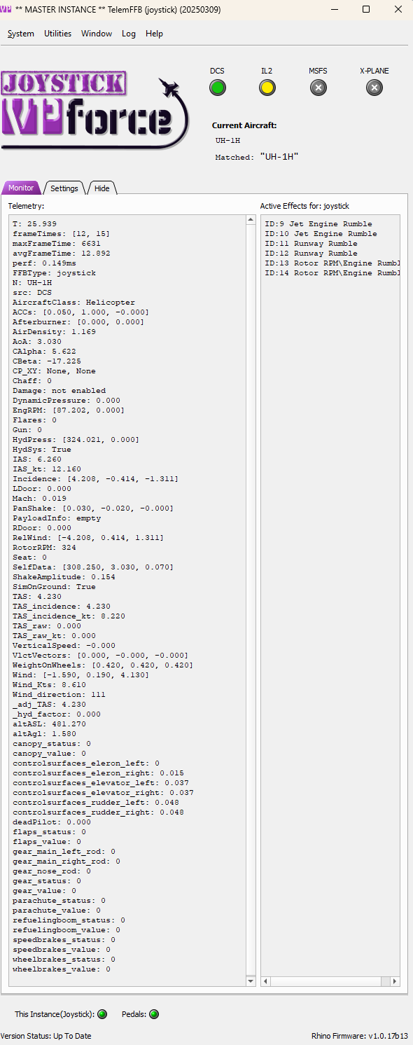 Yes, 2052 for the pedals (2055 is the joystick) - VPforce Controls