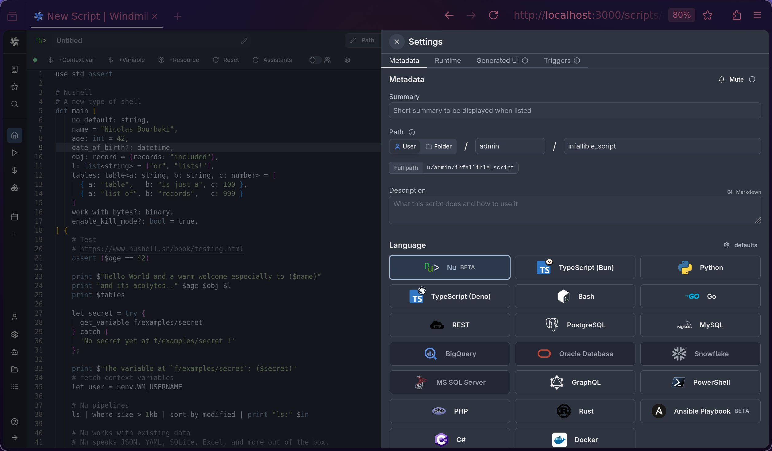 **Oracle Database support** In addition to the other supported ...