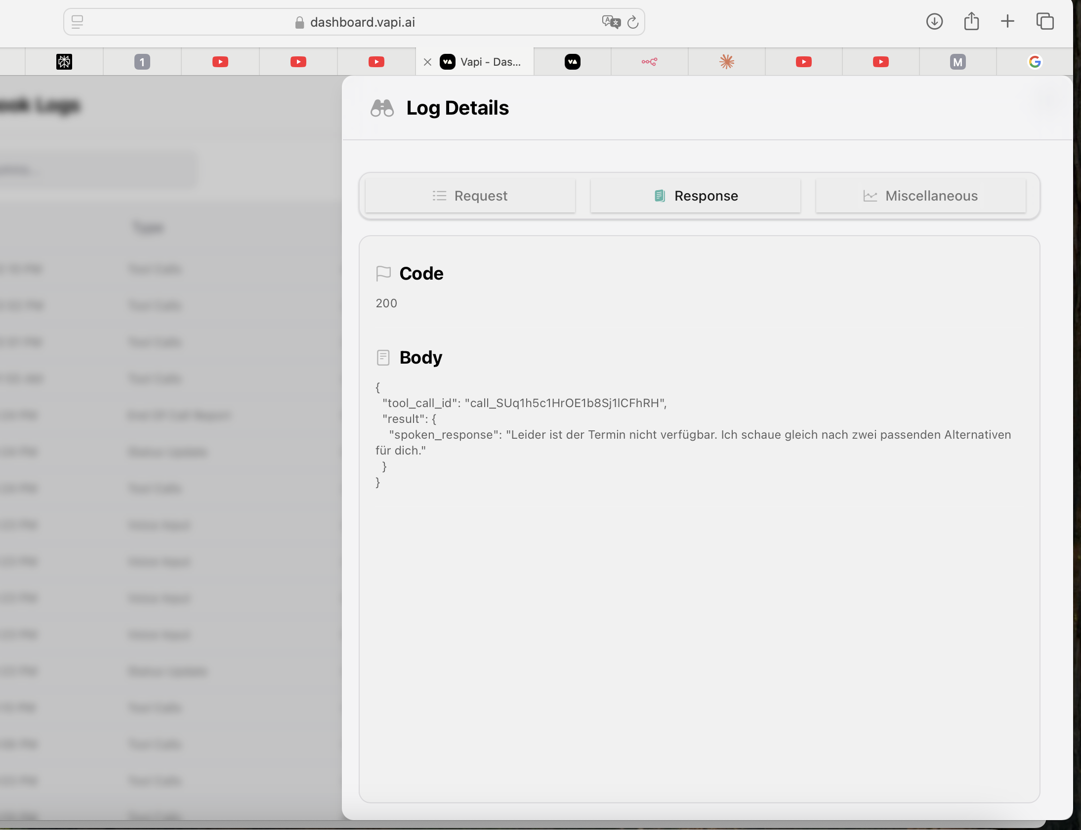 vapi is not read my response webhook - VAPI