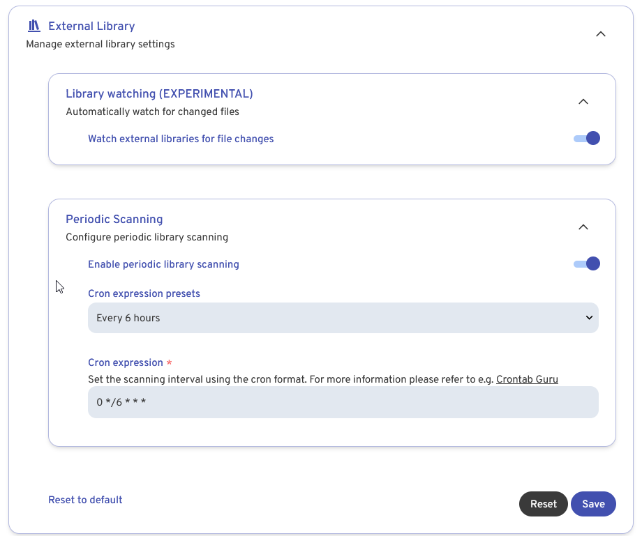 External library photos disappear until manual scan - Immich