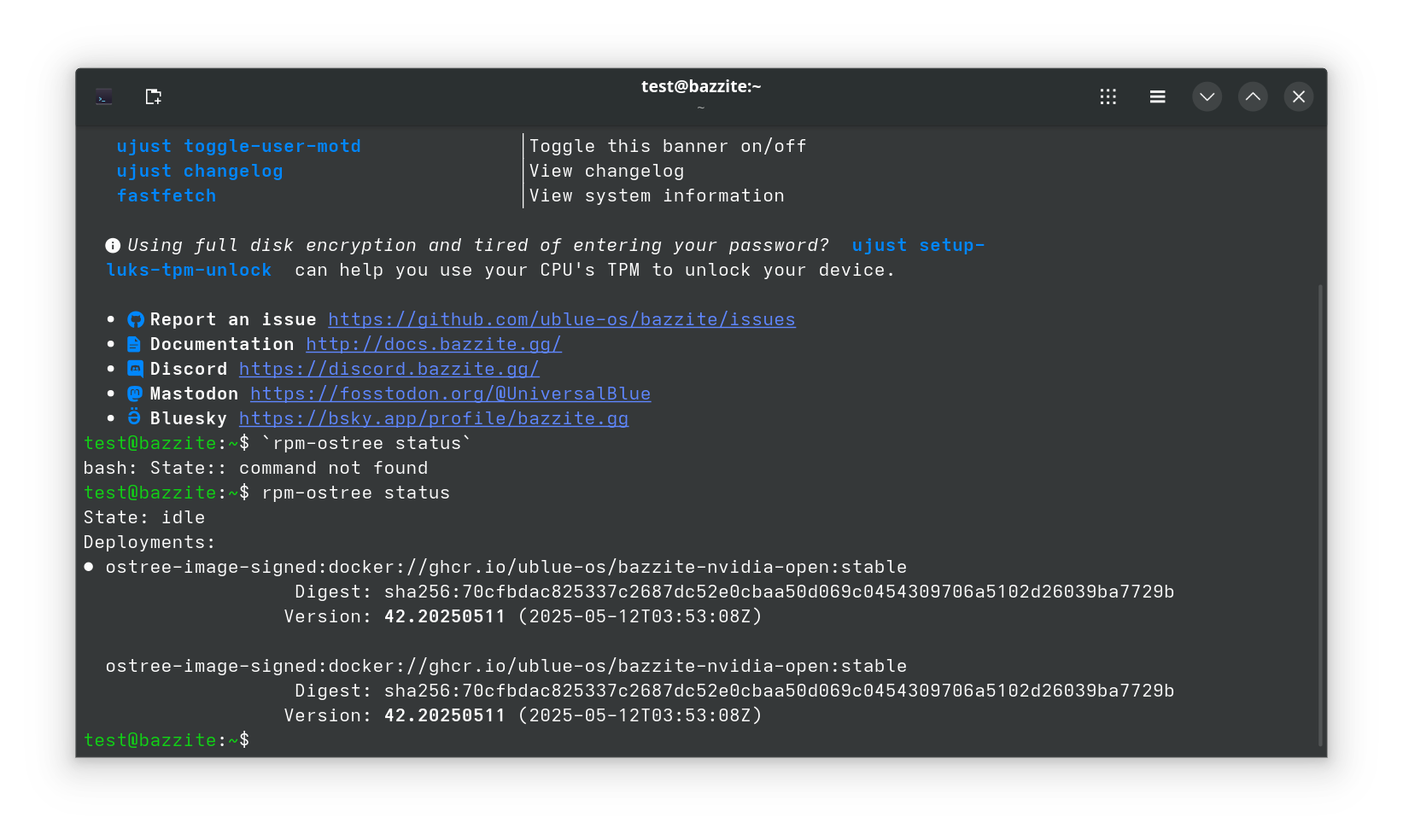 Bazzite update failed - Universal Blue