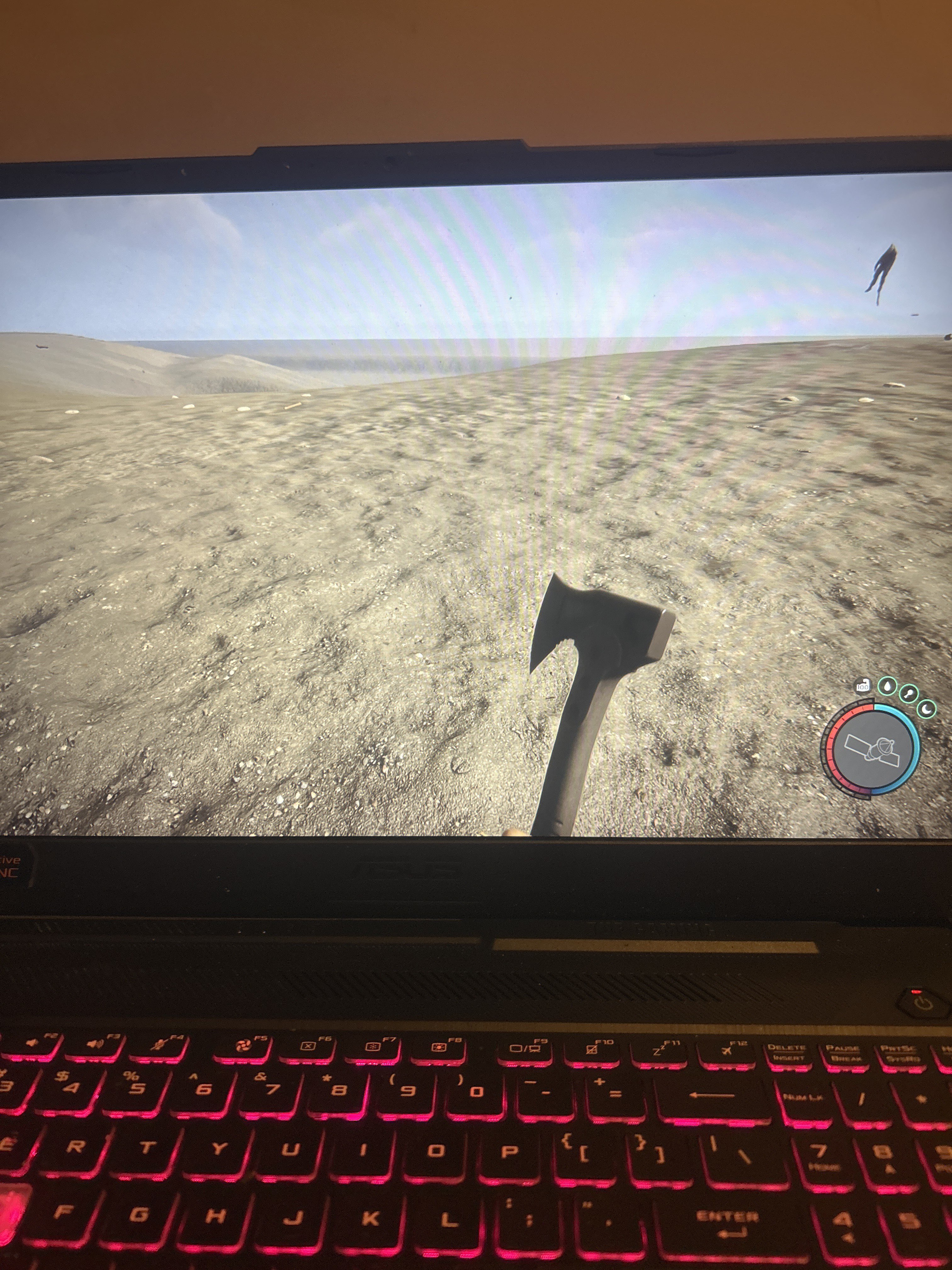 I still think it's so funny how we as the player don't hold up the mask fully and it makes the ...