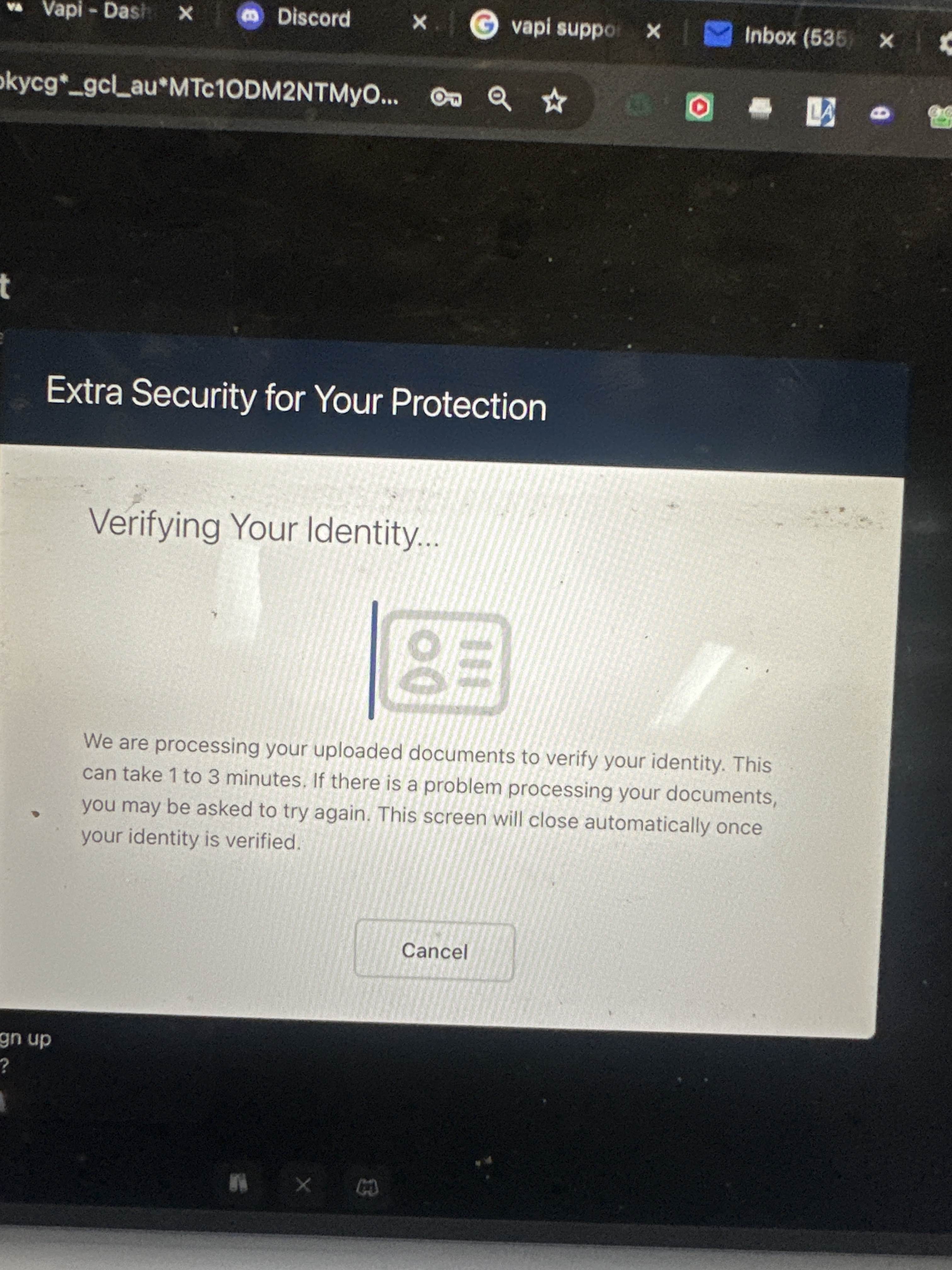 login failures - VAPI