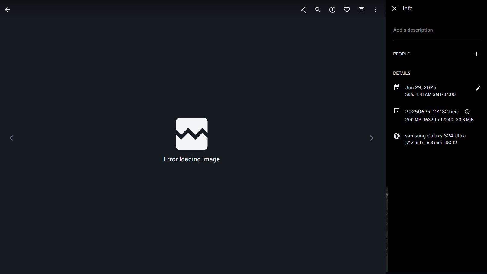 Error loading image for 16k photos - Immich