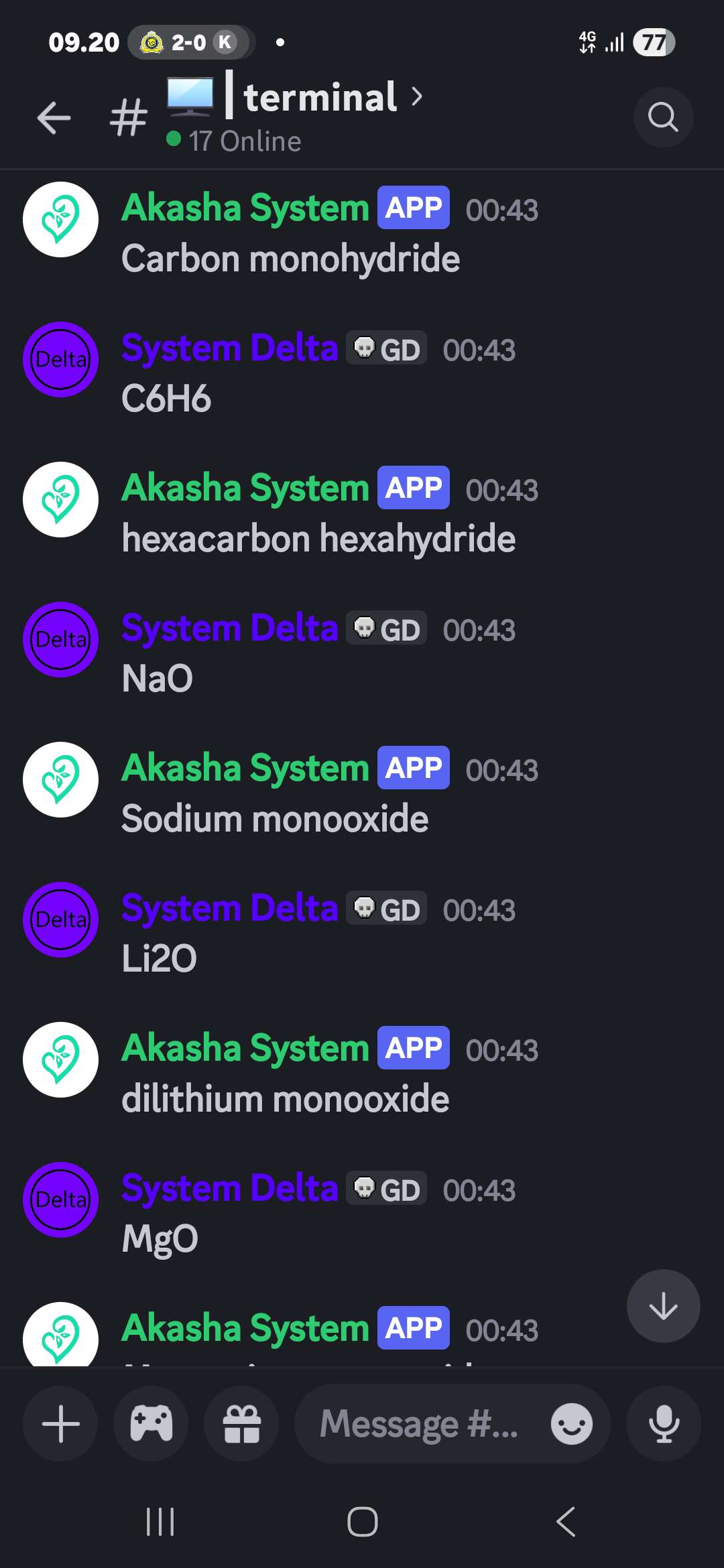 I know. However, I can see on the terminal channel that the ...