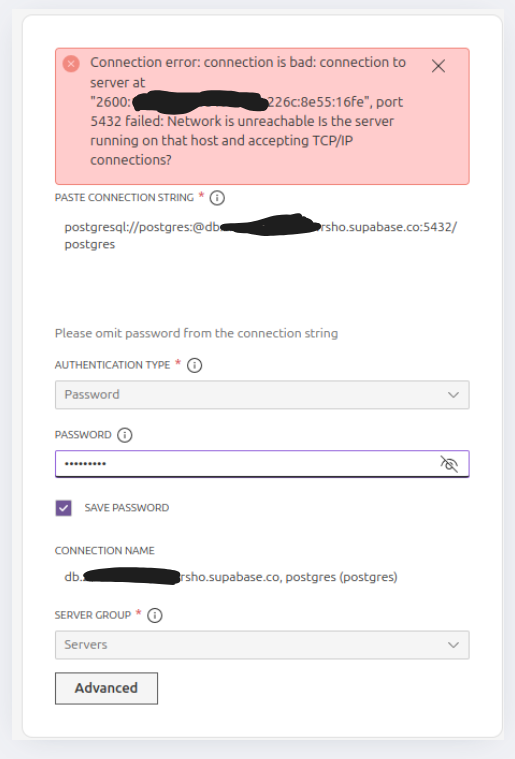 Unable to connect to Supabase - Supabase