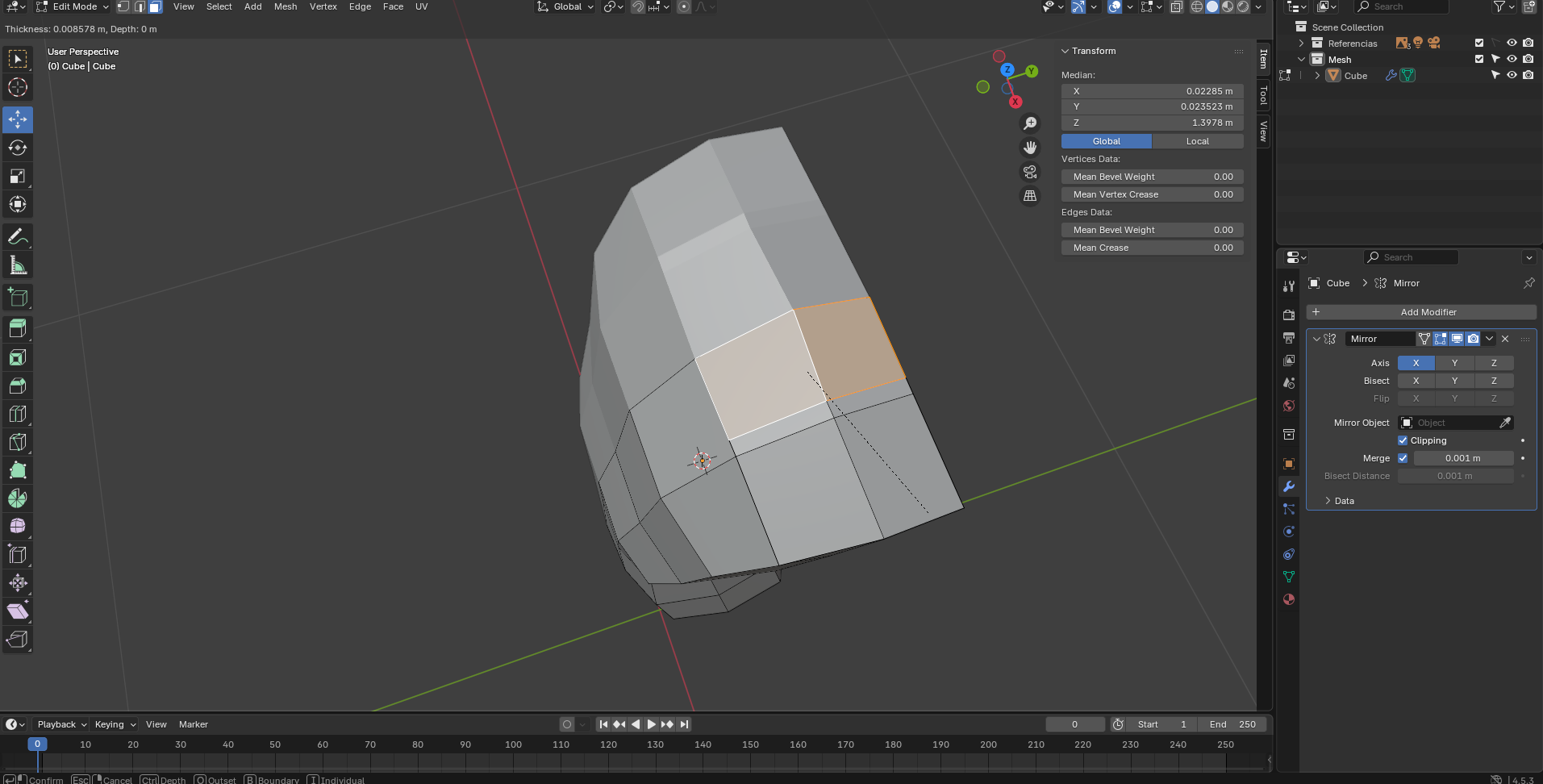 Problema con Inset - Blender en Español