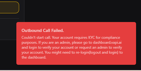 Help i cant make outbound calls - VAPI
