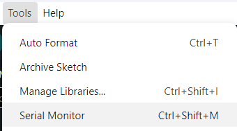open the Serial Monitor - Arduino