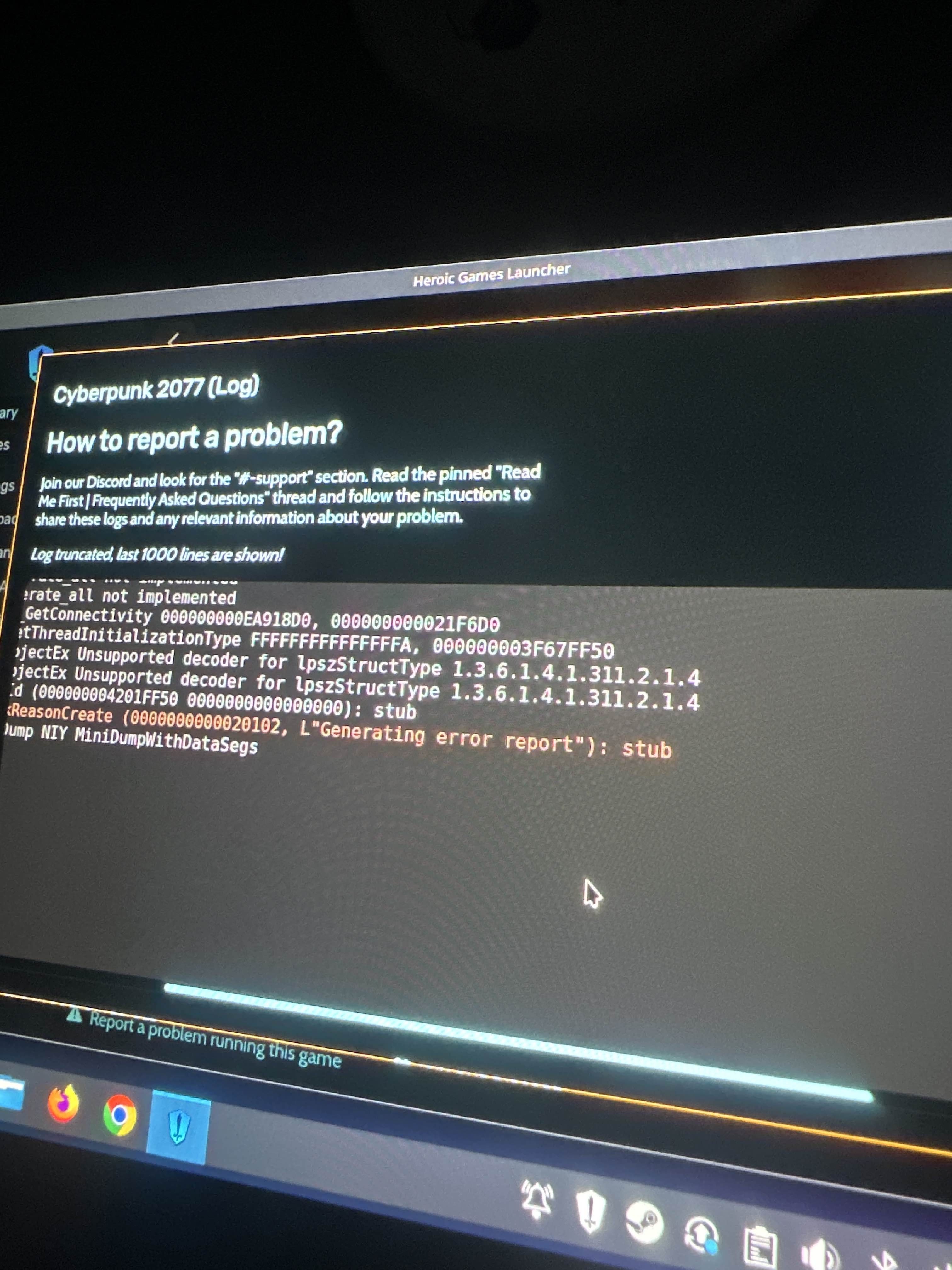 Unable to launch Cyberpunk via gog - Heroic Games Launcher