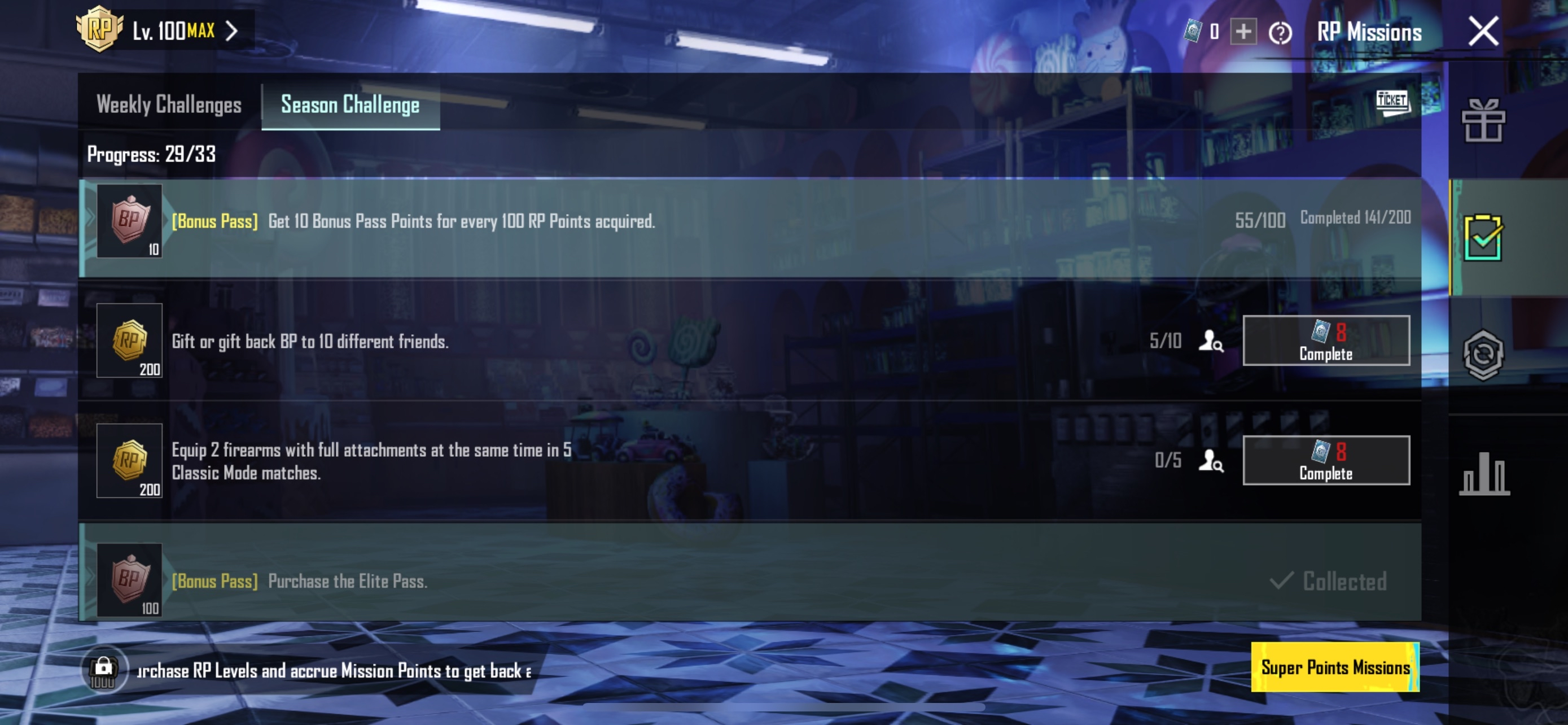 Support regarding Rp missions - PUBG MOBILE