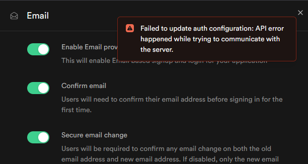 Unexpected 405 Error on Supabase Studio - Supabase