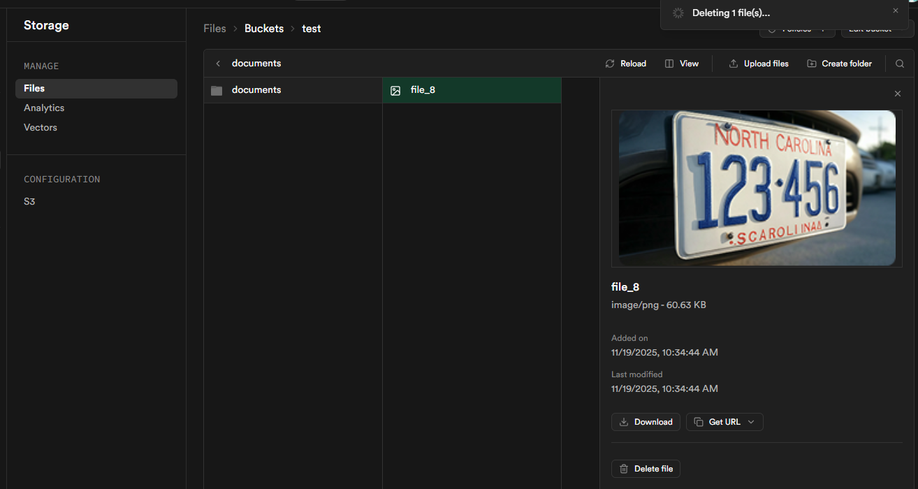 Cannot delete files from storage bucket - Supabase