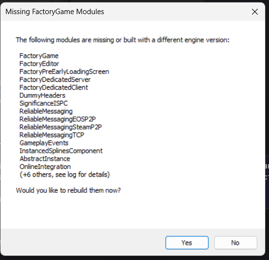 Issues when opening project - Satisfactory Modding