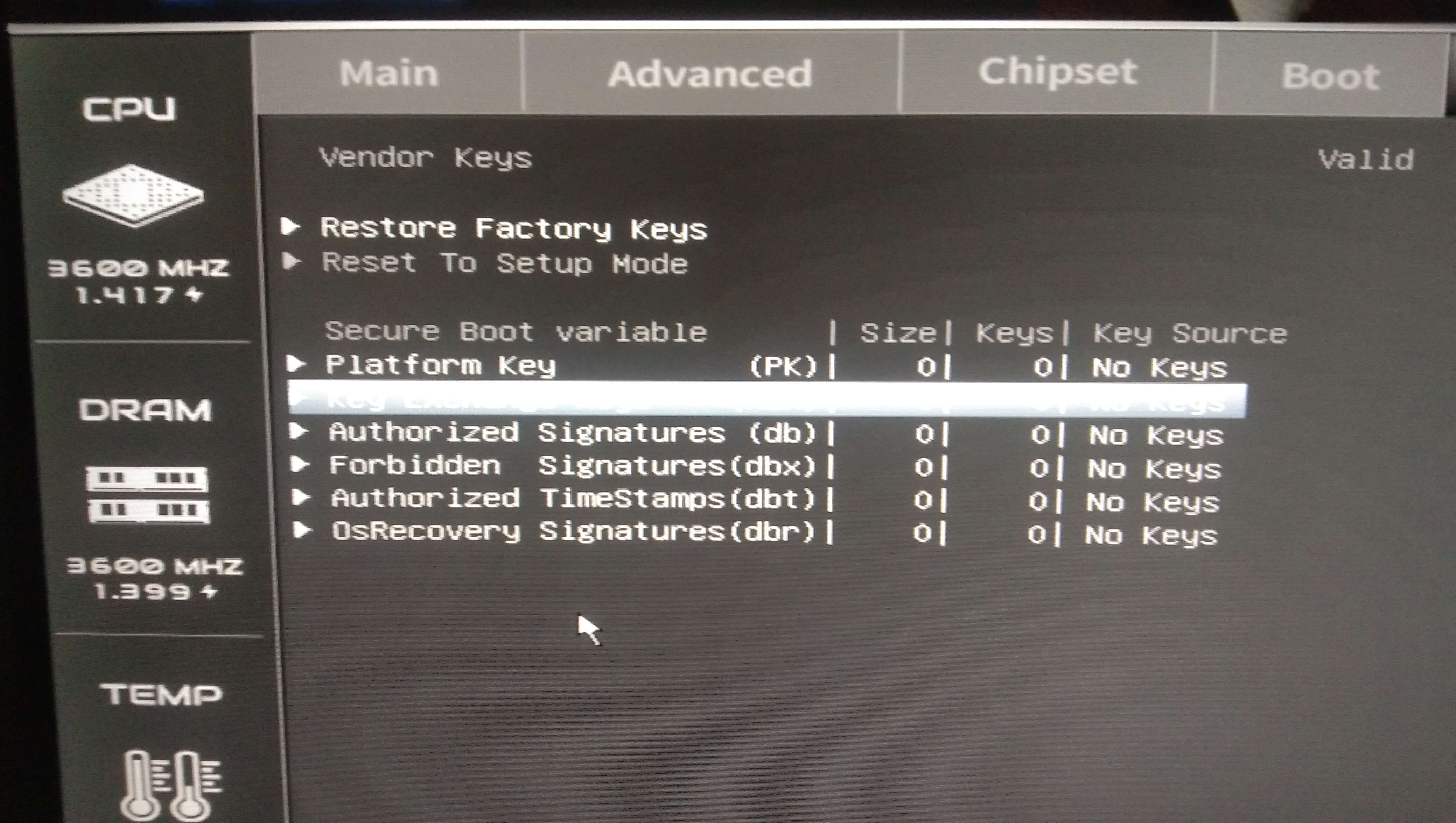 this vanguard requre secure boot i already enable it still not work ...