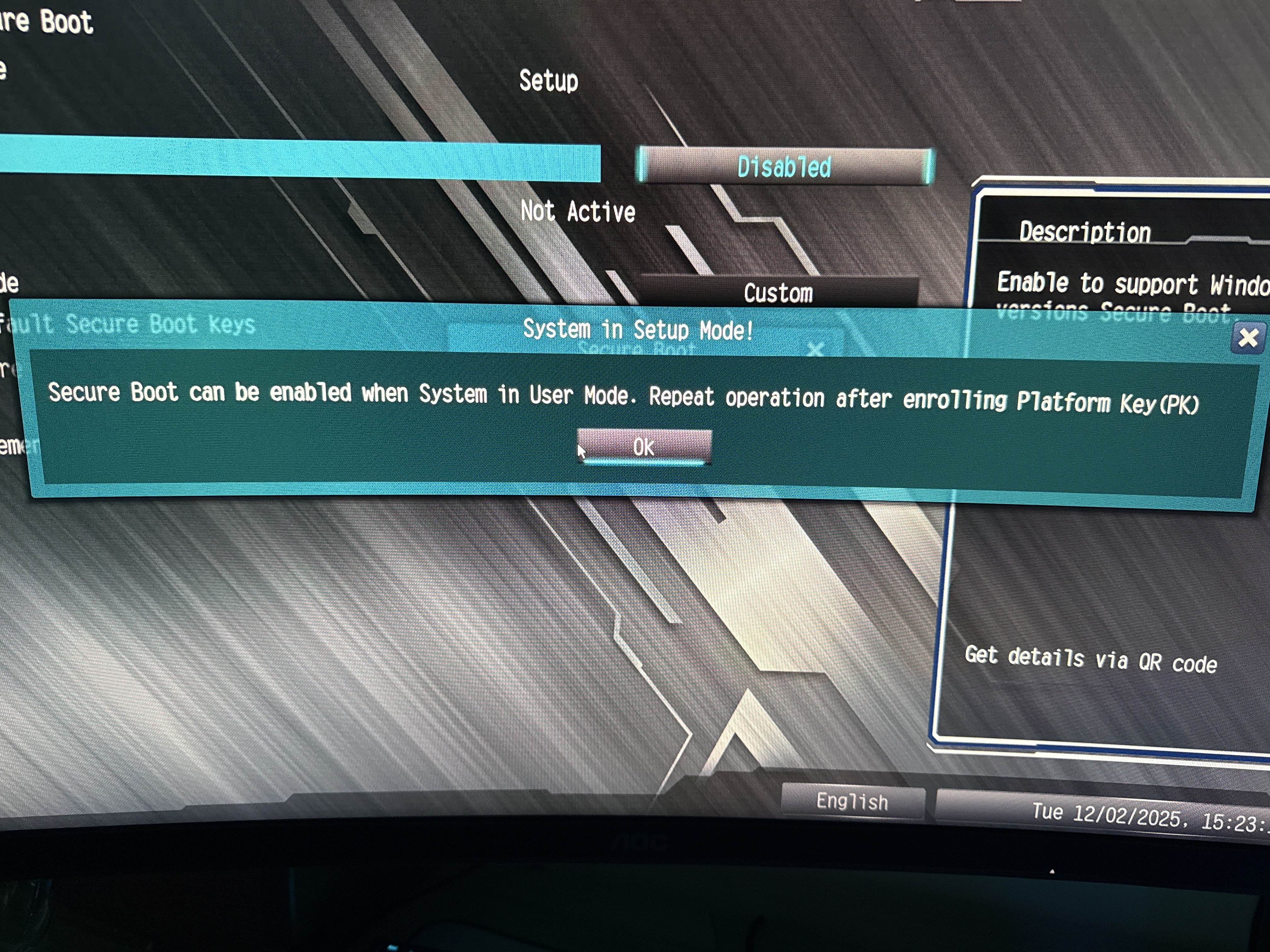 UEFI Secure Boot closing the game - VALORANT