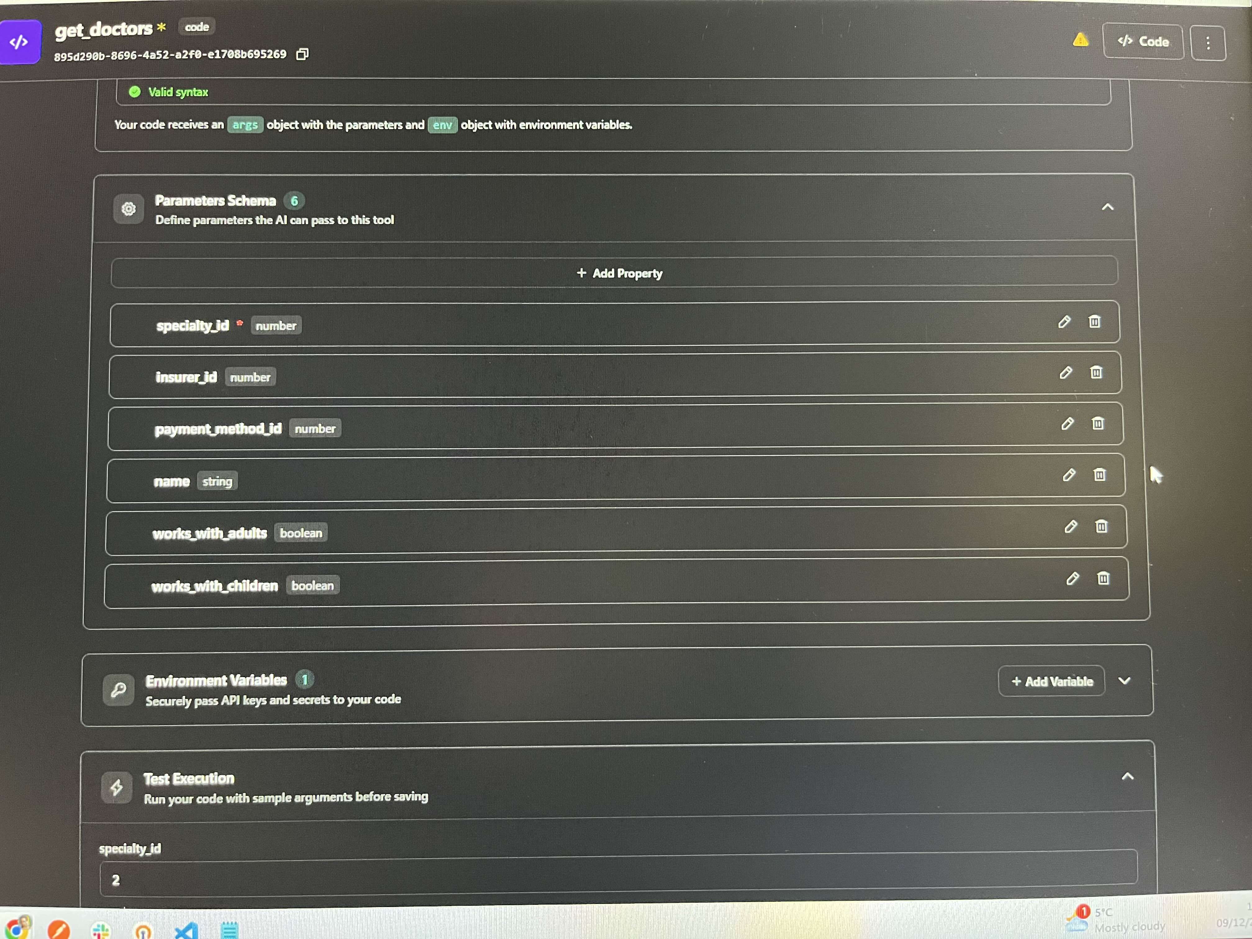 Code Tool Error - VAPI