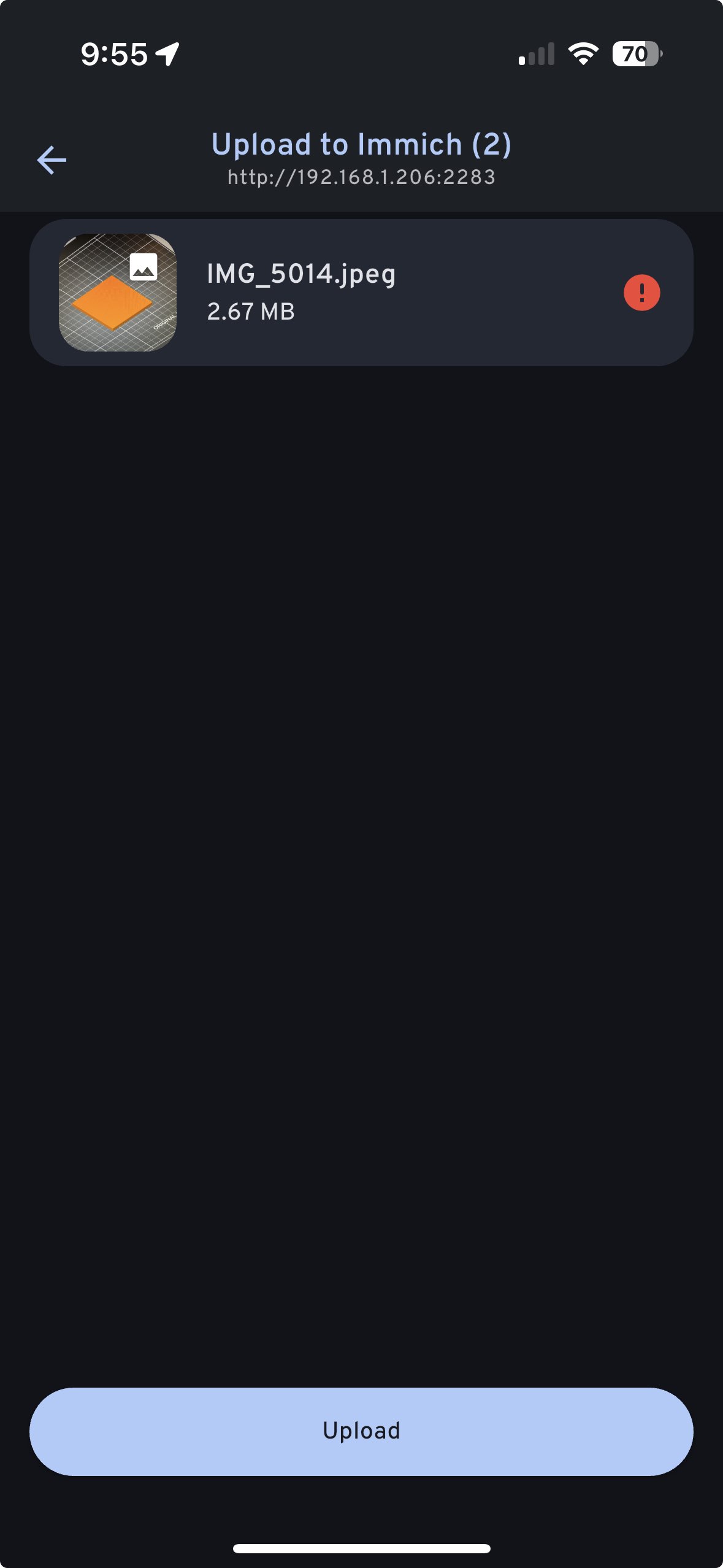 Unable to share photos to iOS app via share in Photos app - Immich